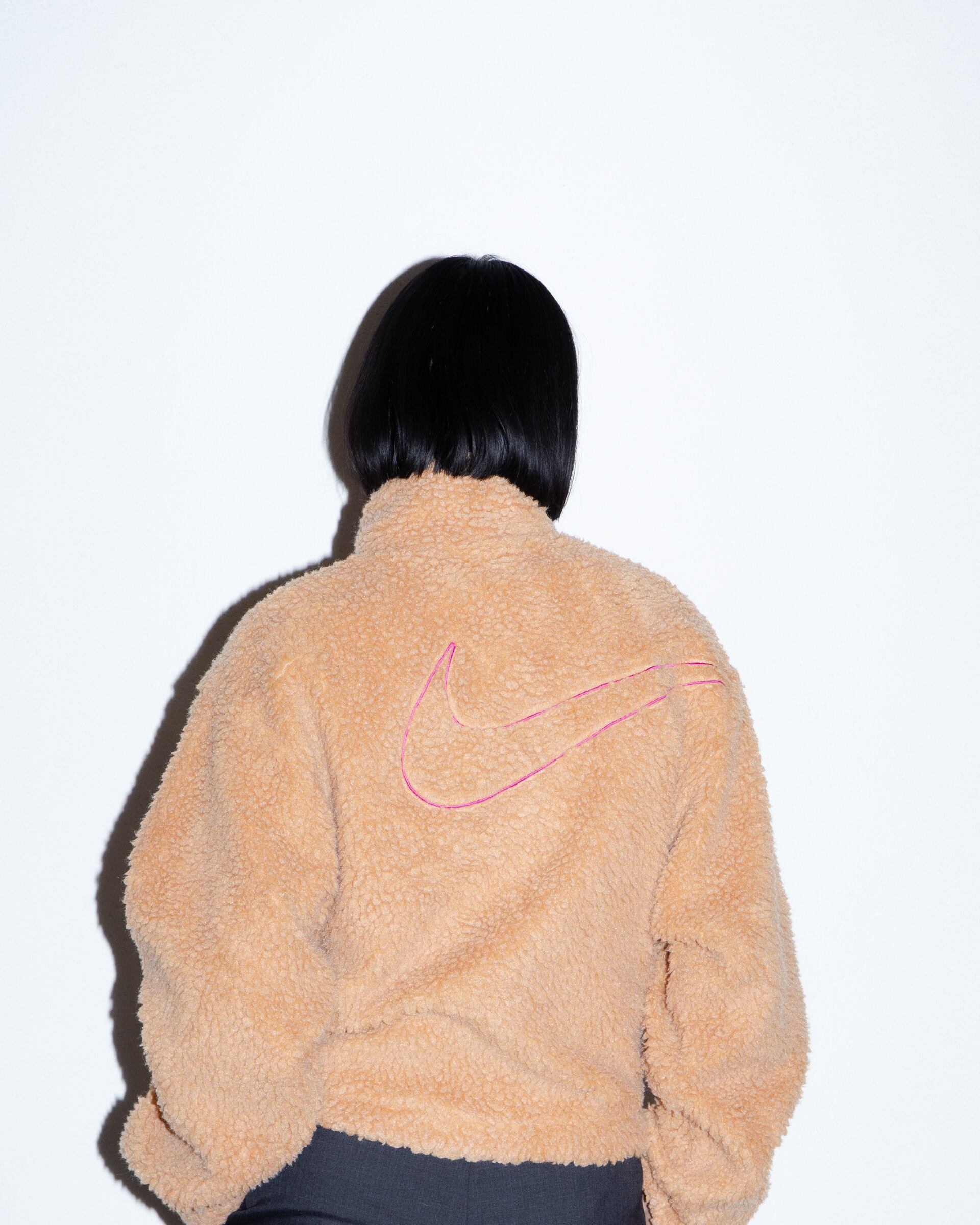 2020s NIKE - back swoosh short boa jacket, honey/XS | Pay ID