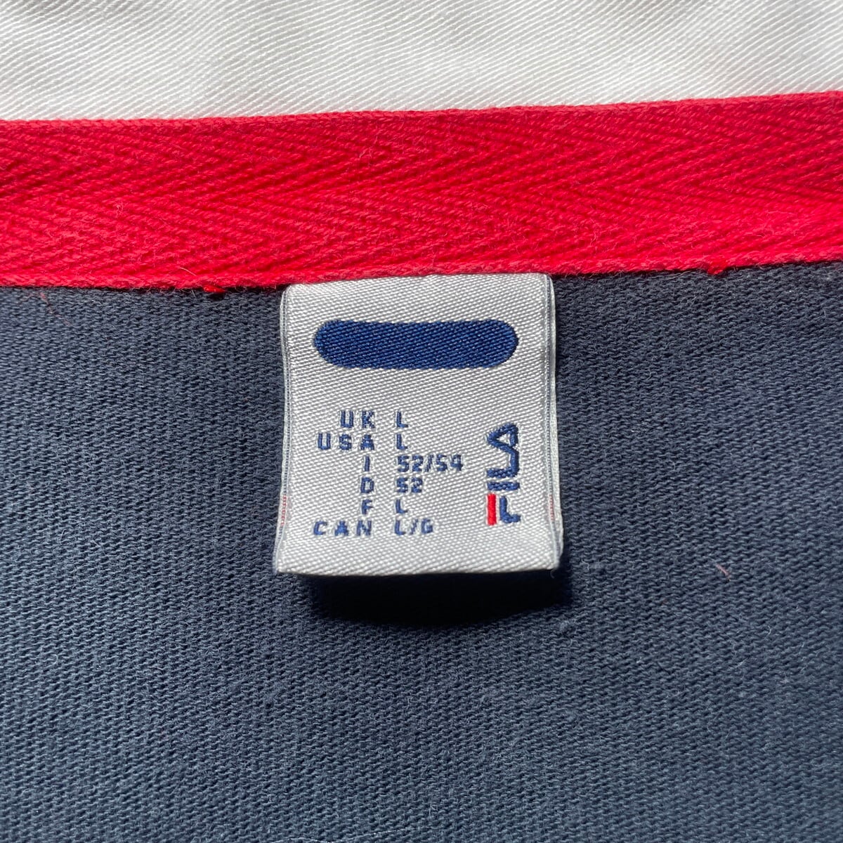 FILA フィラ ロゴ ワッペン ラガーシャツ メンズL 古着 ネイビー 紺 ホワイト 白 レッド 赤【長袖シャツ】【4S-50 ...