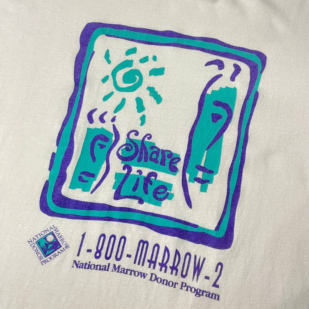 90年代 NATIONAL MARROW DONOR PROGRAM アドバタイジング アート プリント Tシャツ メンズXL 古着 90s ...