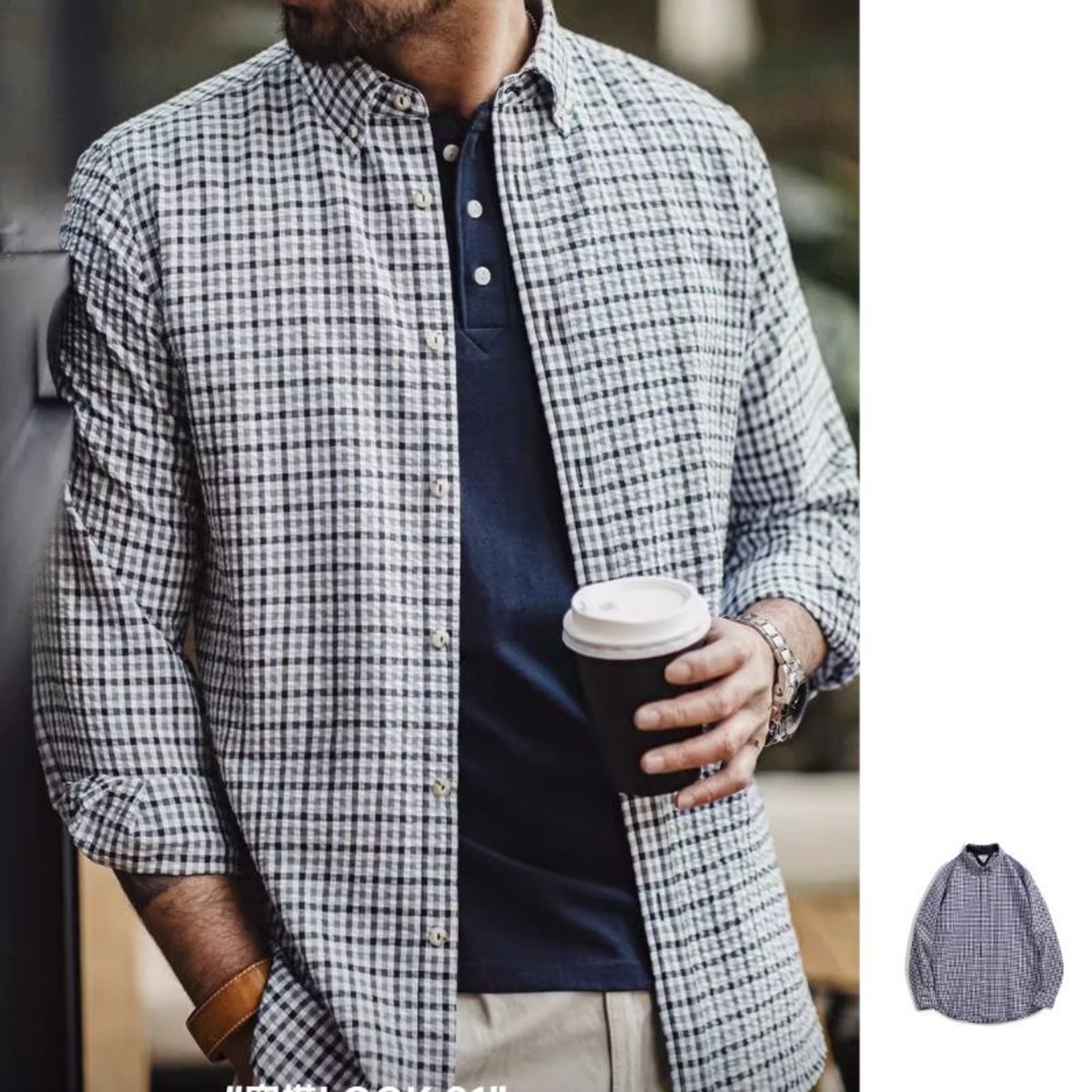 Check pattern shirt M13071 | Monoqlo+
