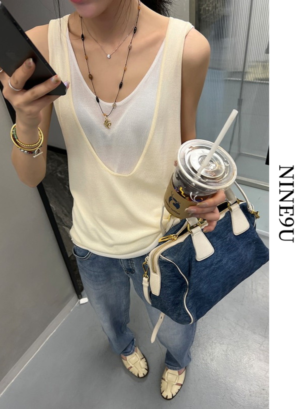 docking sheer layered tops 2color【NINE9378】 | NINE9U