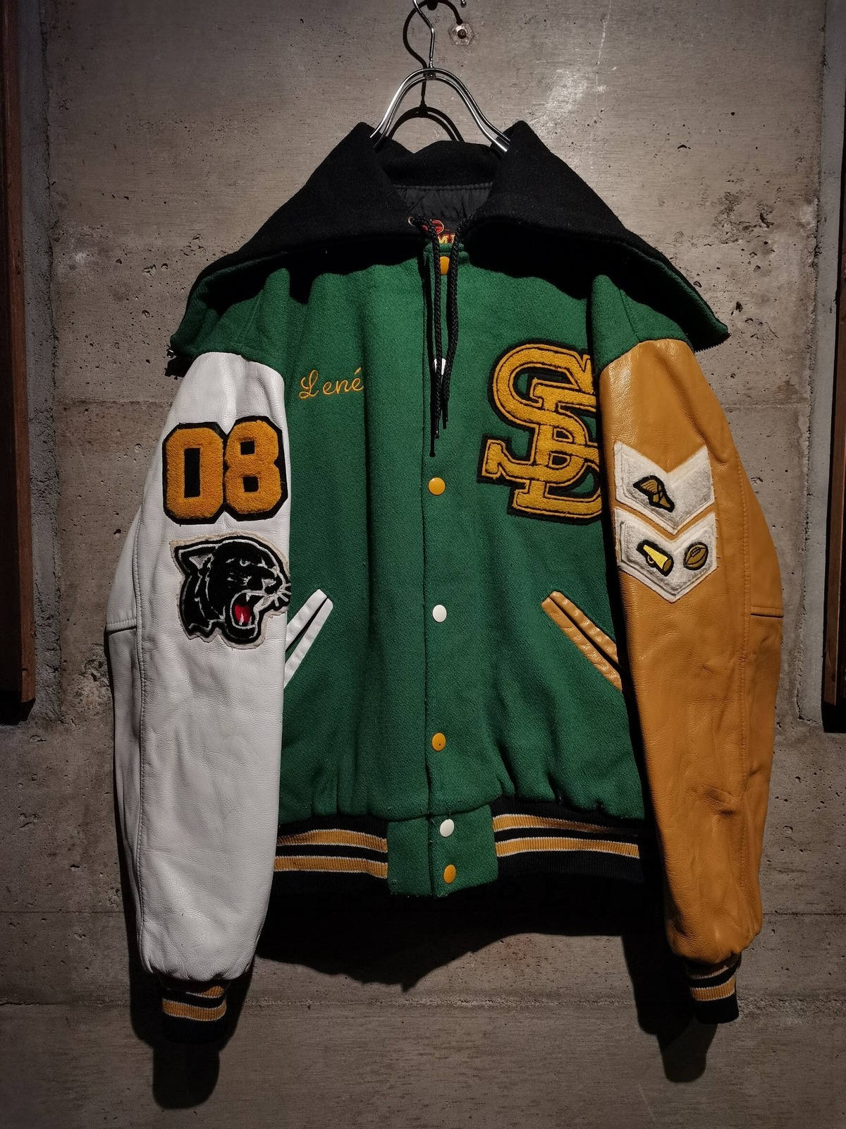 【Caka】Many Patch Design Vintage Loose Sailor Collar Stadium Jacket ...