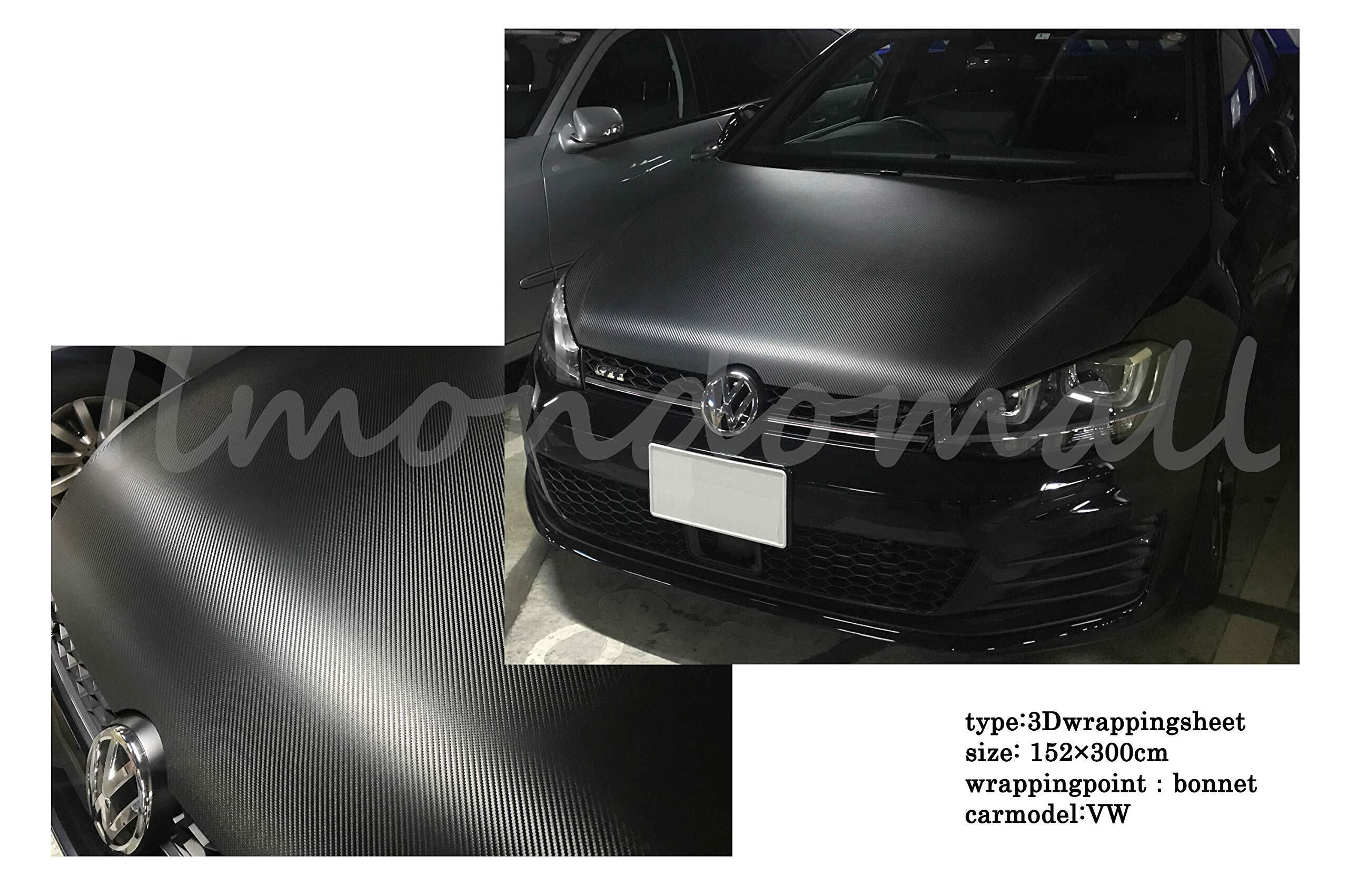 【人気商品】IlMondoMall 3D カーボンシート リアル カーボン調 カーボンステッカー 汎用 エア抜き溝有 (200×035cm, 黒) | primer