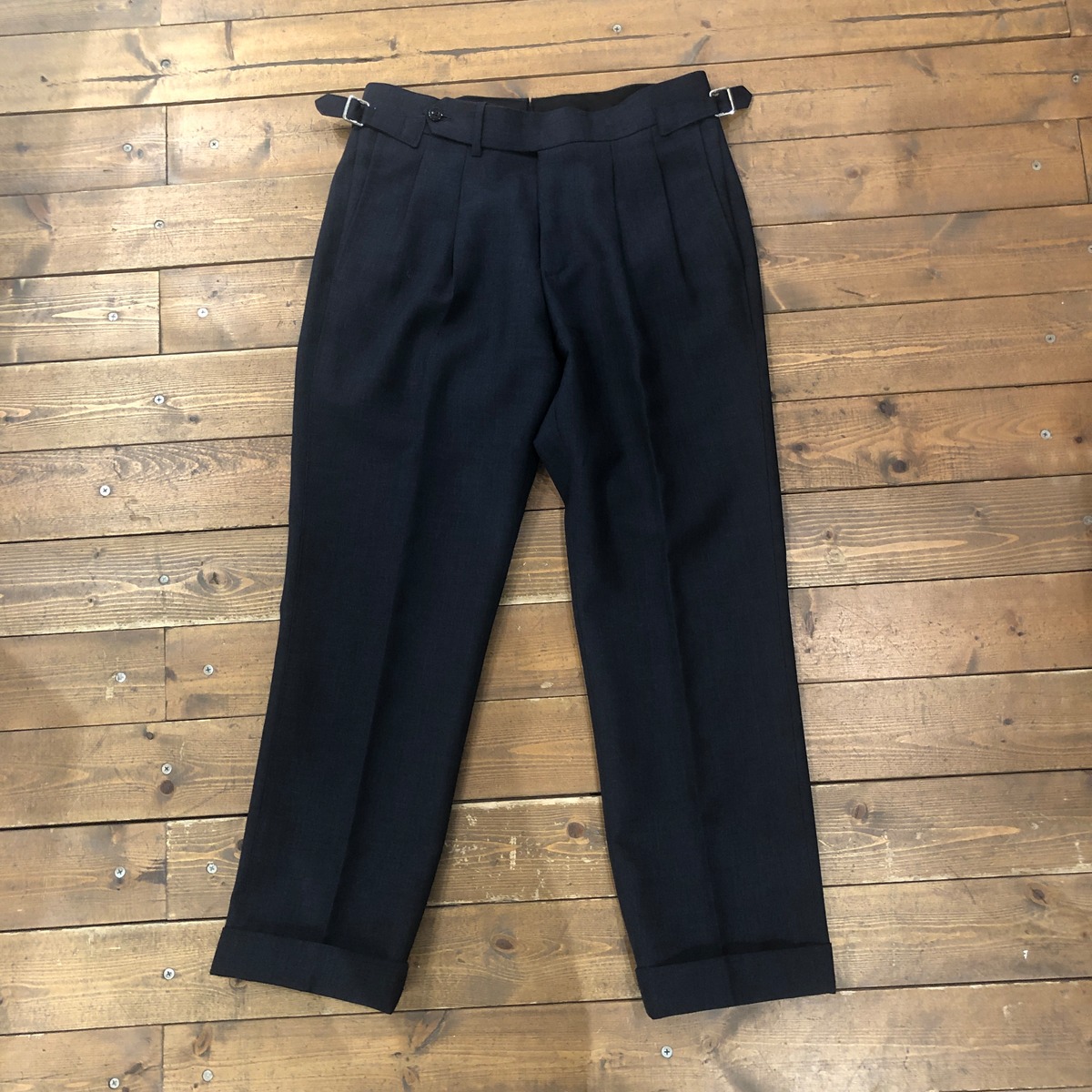RING JACKET 2PLEATS SIDE ADJUSTER WOOL SLACKS 42 | safarionline