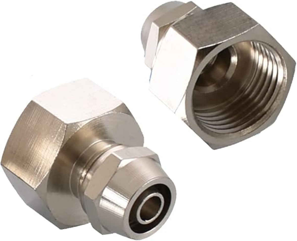 蛇口用真鍮浄水器アダプター 給水フィルター浄水器パイプホースフィッティングを接続するためのスレッドチューブアダプター (めねじ G1/2", OD 1/4") | hero01