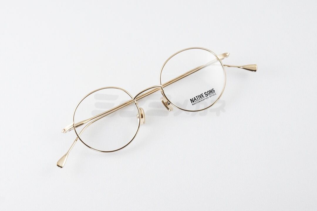 NATIVE SONS メガネ Seeger Col.16K Gold NSM-016B 45サイズ 47サイズ ラウンド シーガー ...