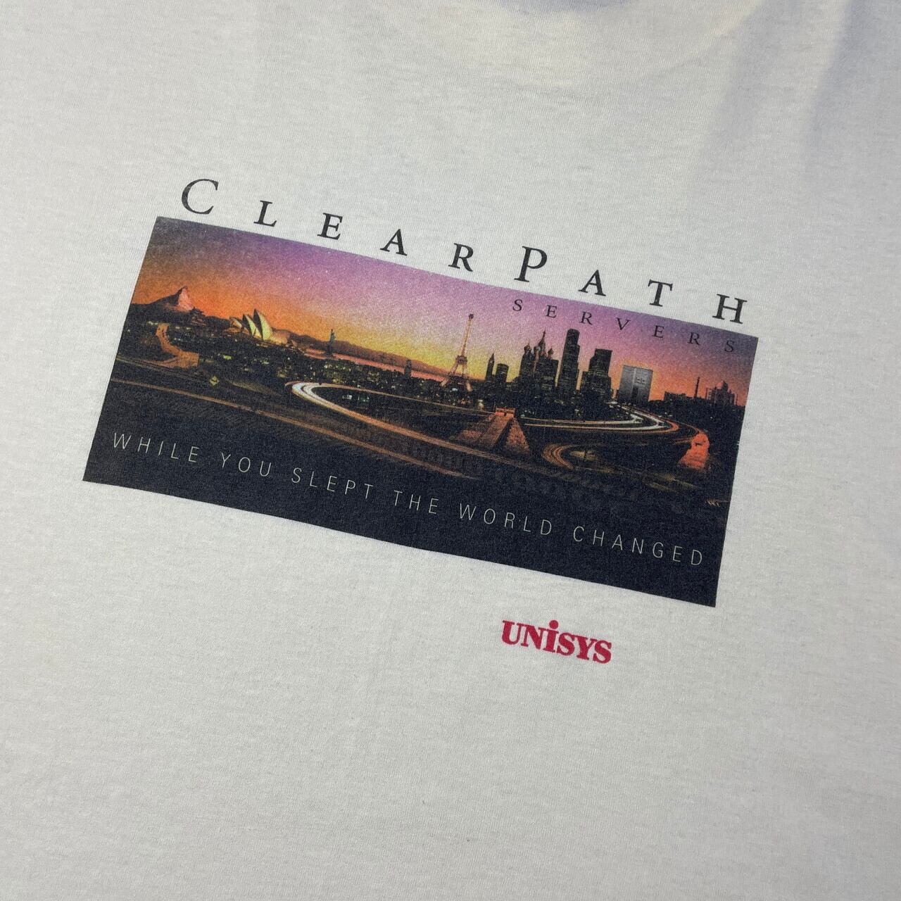 90年代 Unisys ClearPath Server Series 企業ロゴ バックプリントTシャツ メンズXL 古着 90s ...
