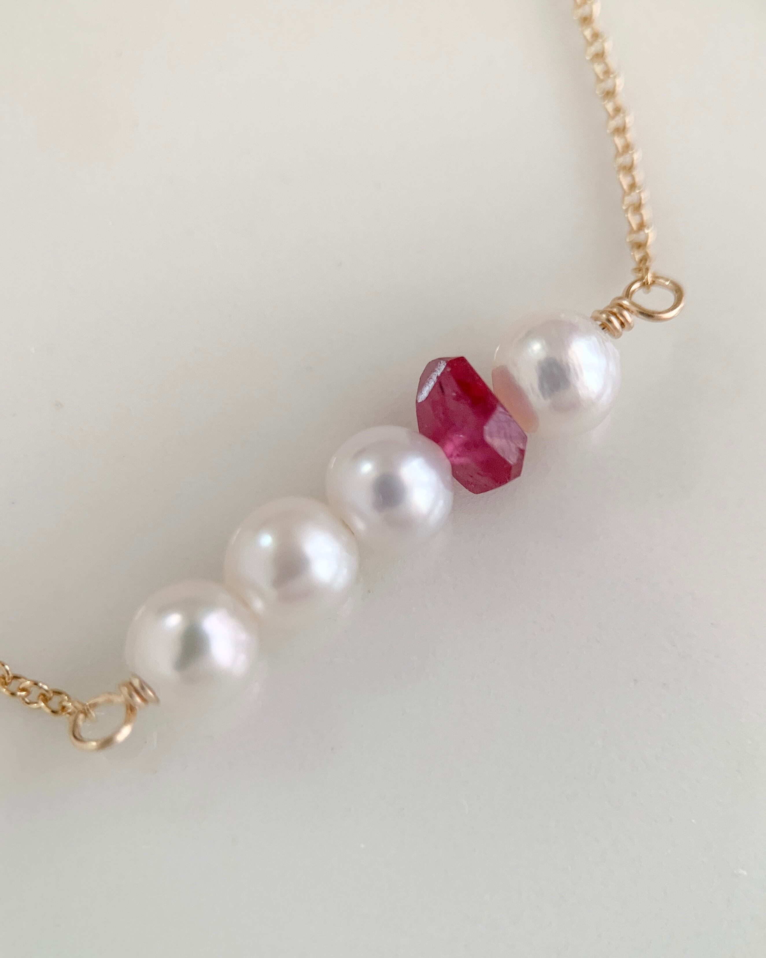 Step 3｜Birth Lights｜ルビー＆パールのネックレス（7月誕生石） | LUCENT (ルーセント)