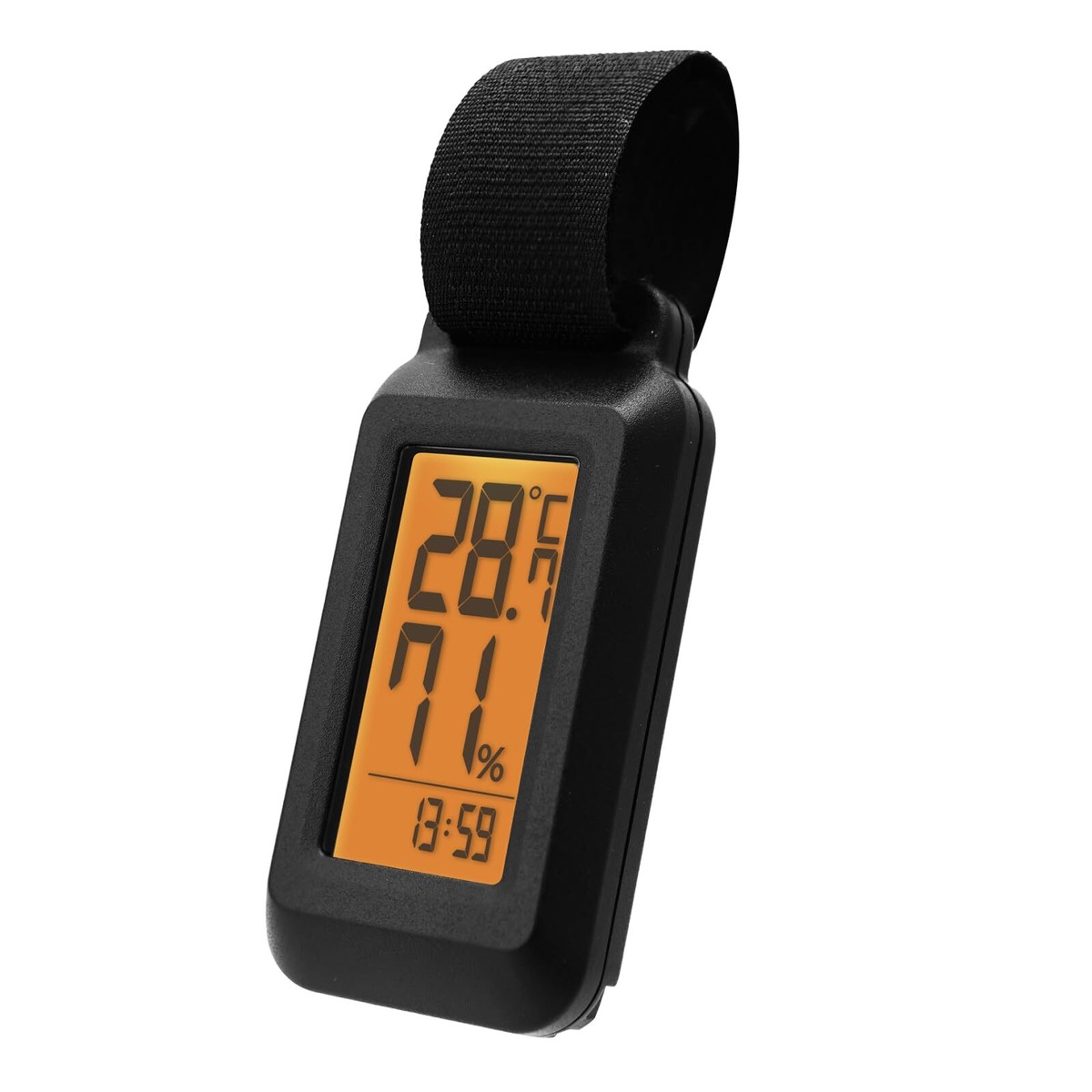 ドリテック(dretec) ポータブル温湿度計 防滴 IPX4 時計機能 5秒測定 バックライト ポータブル 携帯 登山 バイク キャンプ 熱中症対策 暑さ対策 ブラック | FJ即配ストア