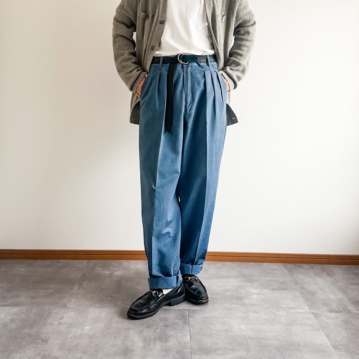 ~1980's mix fabric three tuck slacks pants made in France | cou cou ...