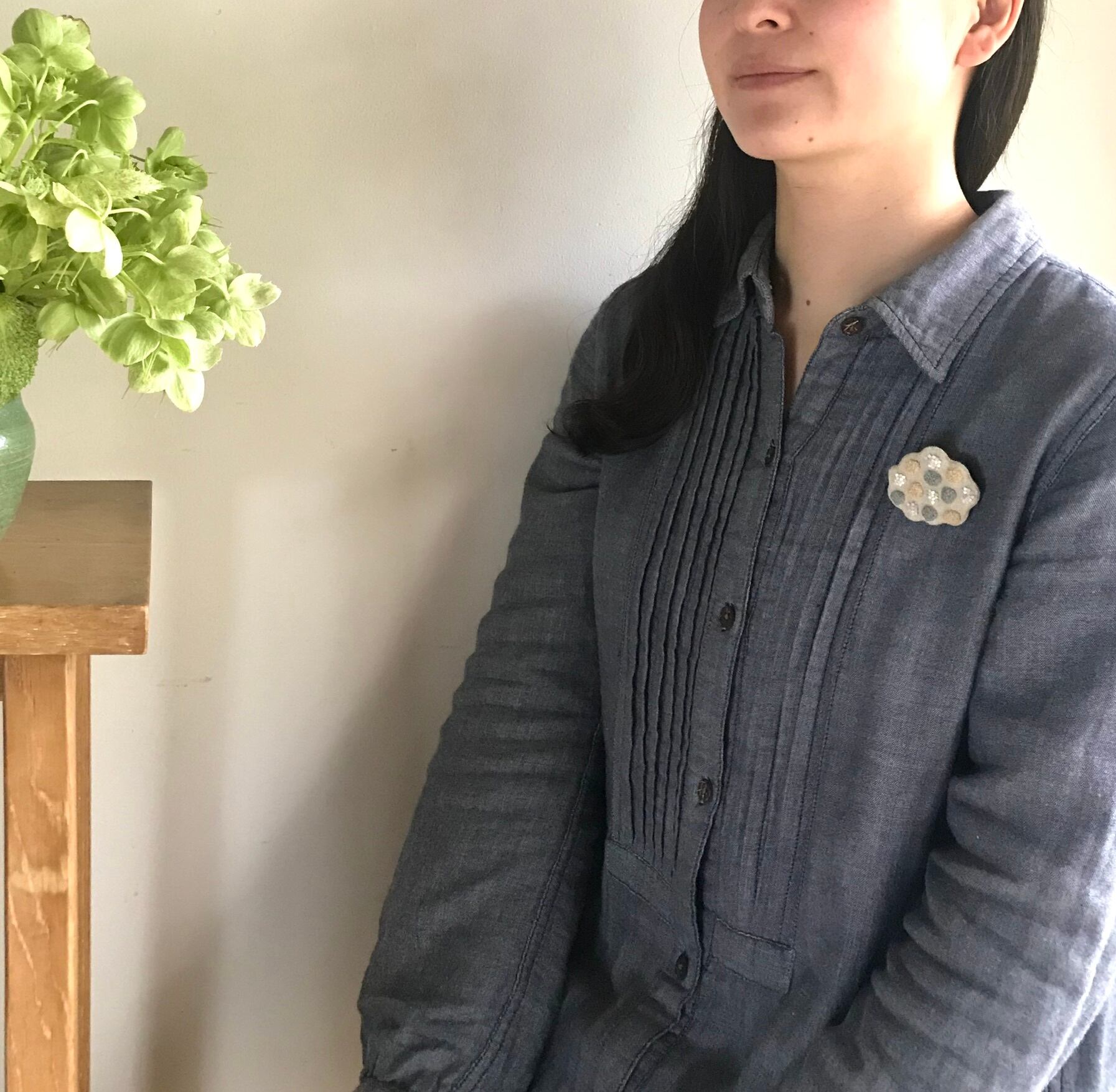 ロータスブローチ3 (ヒグチエリ) | eri higuchi embroidery