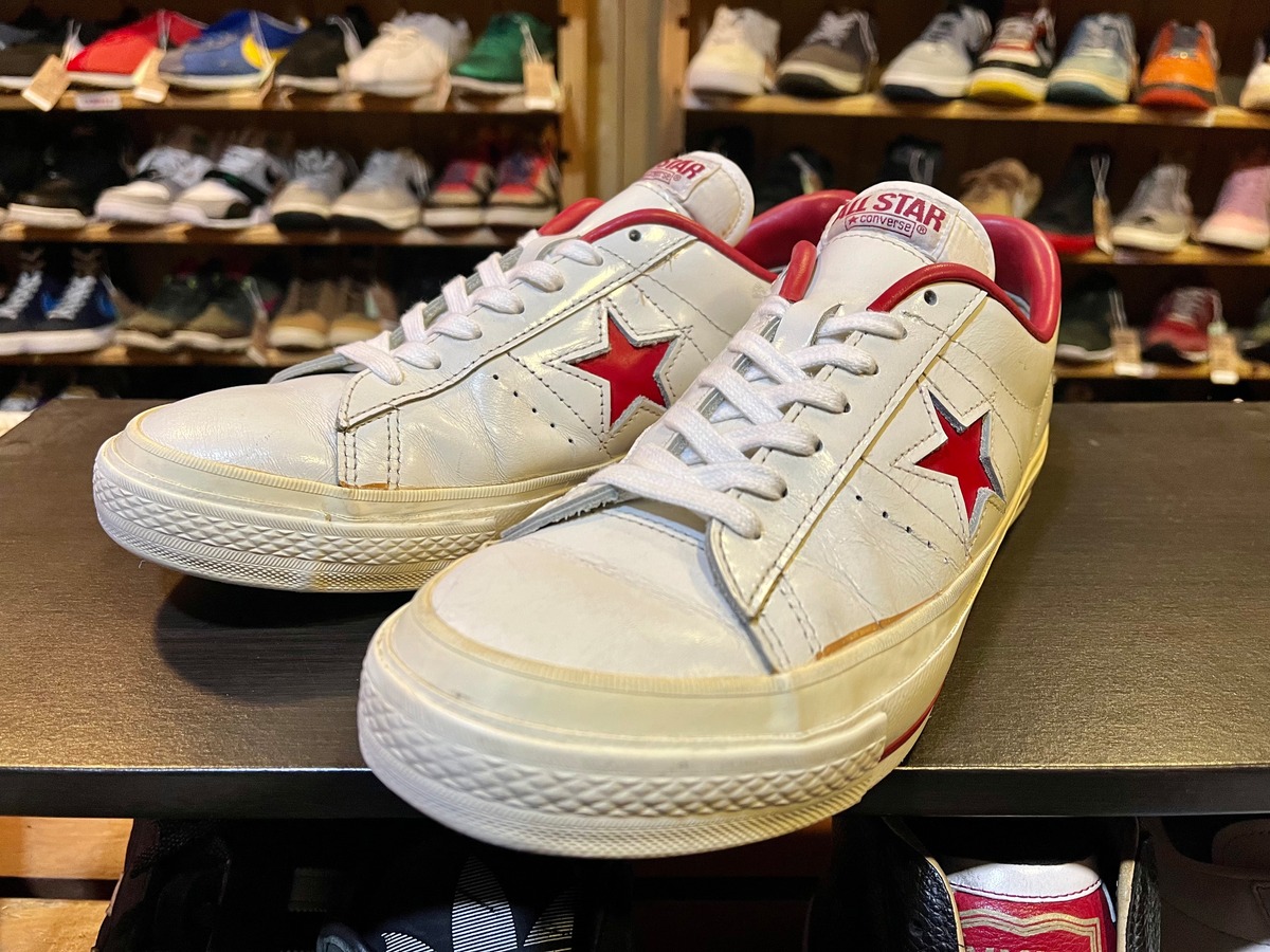 90s CONVERSE ONESTAR OX "WHITE/RED" 27cm | USED SNEAKERS KAI
