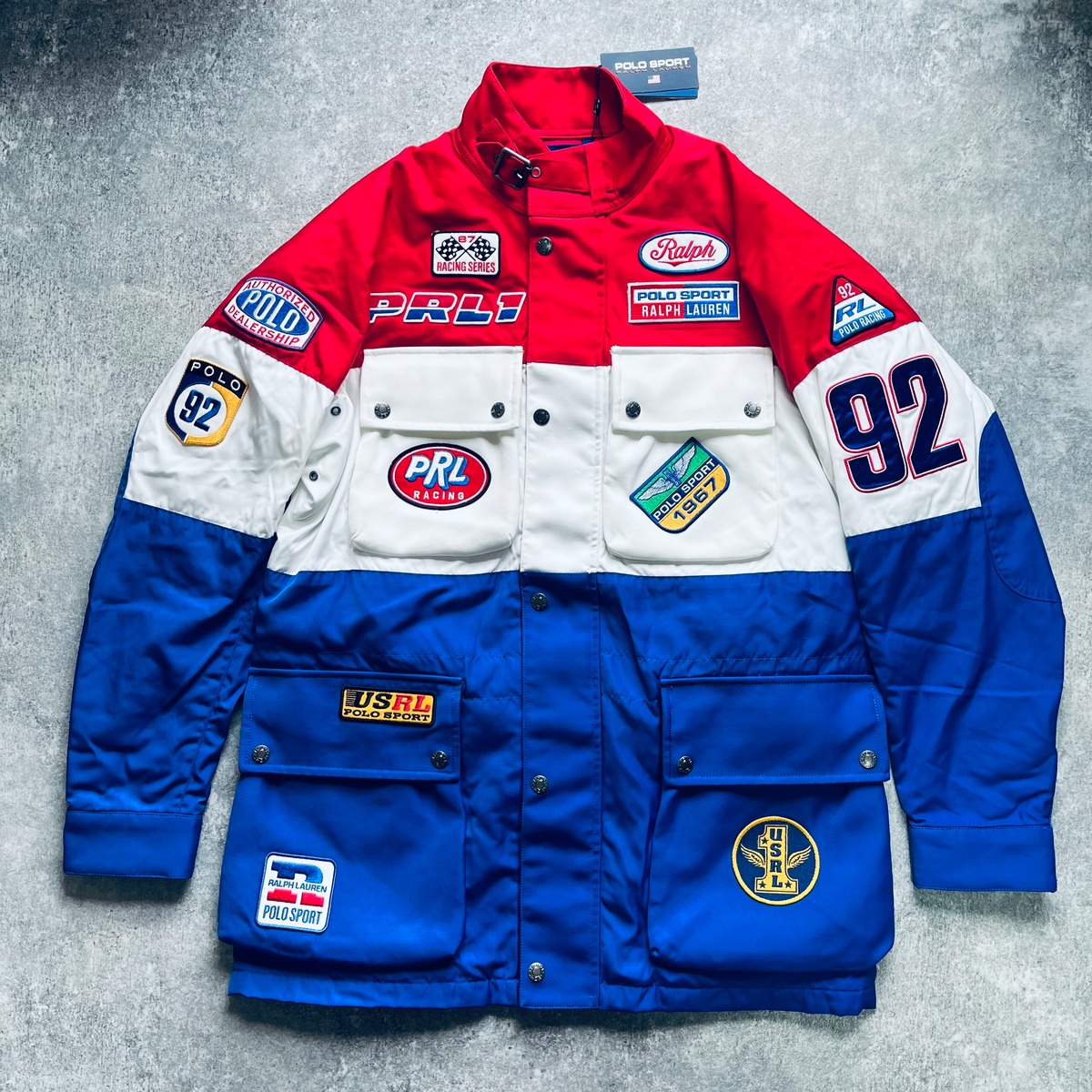 polo sport RALPH LAUREN racing jacket ポロラルフローレン レーシングジャケット 新品 ワッペン 名作 ...