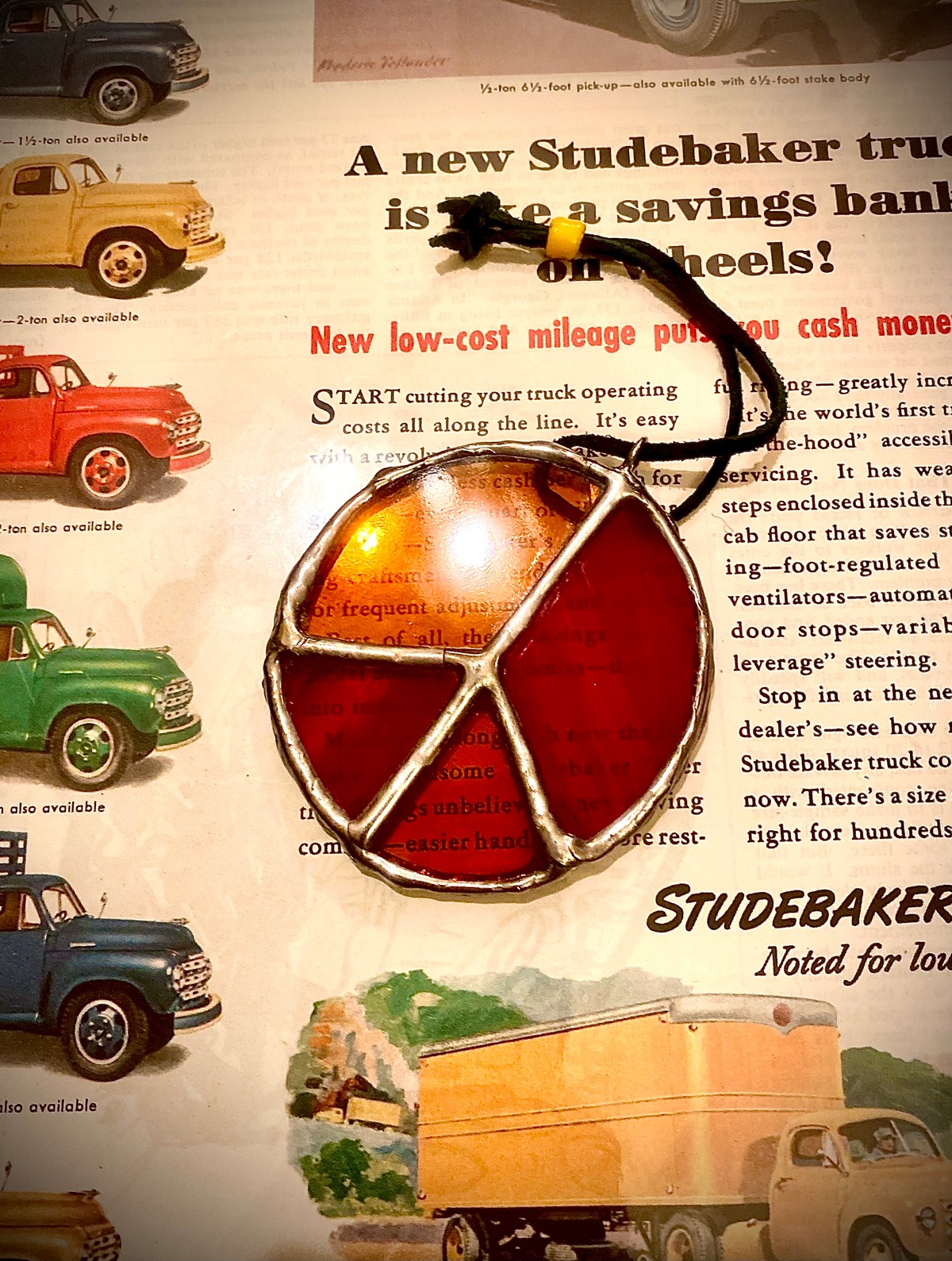 ステンドグラス サンキャッチャーピースマークL size | Heimer’s