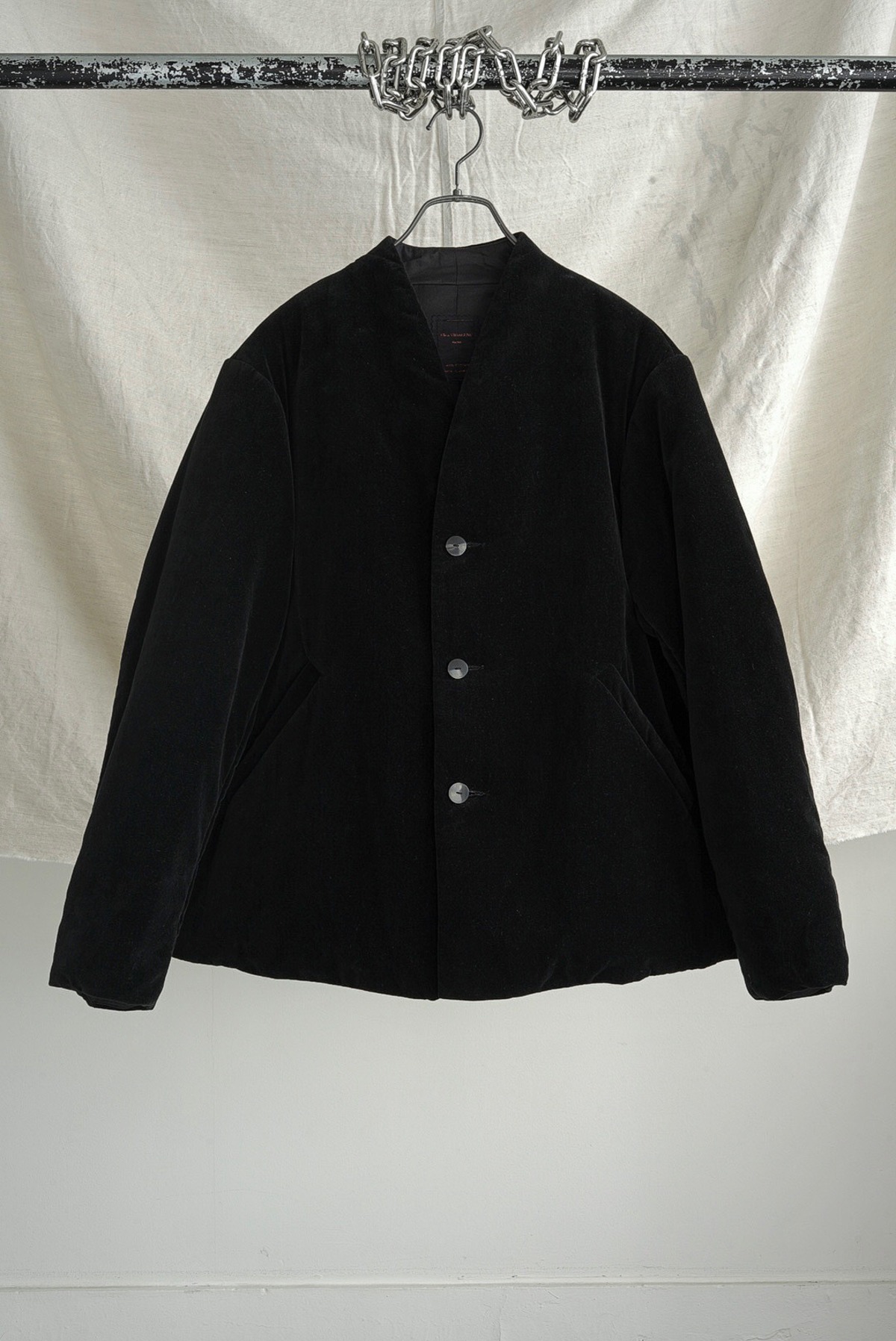 CHEZ VIDALENC - MINI COAT PADDED VELVET | Brownie