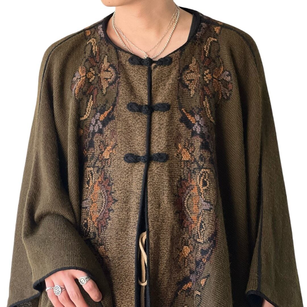 MILLMA BOLIVIA】 China design alpaca knit poncho | ELCASION/ELCA MILLMA BOLIVIA】 China design alpaca knit poncho | ELCASION/ELCA