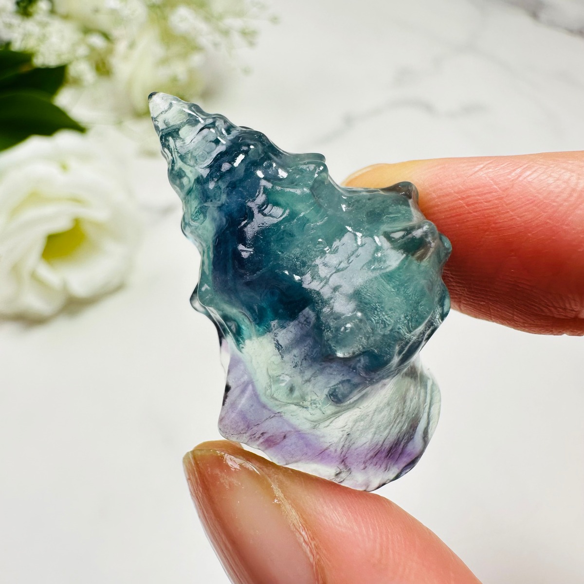 癒しの天然石インテリア｜フローライト巻貝カービング 04 | Mt.Sophia 天然石屋さん／マウントソフィア