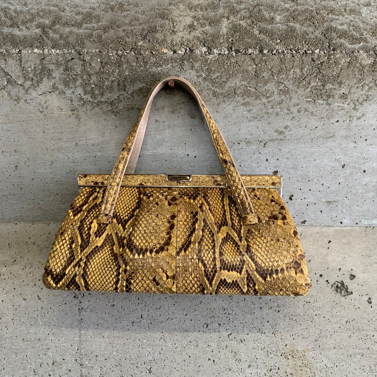 real python leather handbag | 古着屋 SAJI