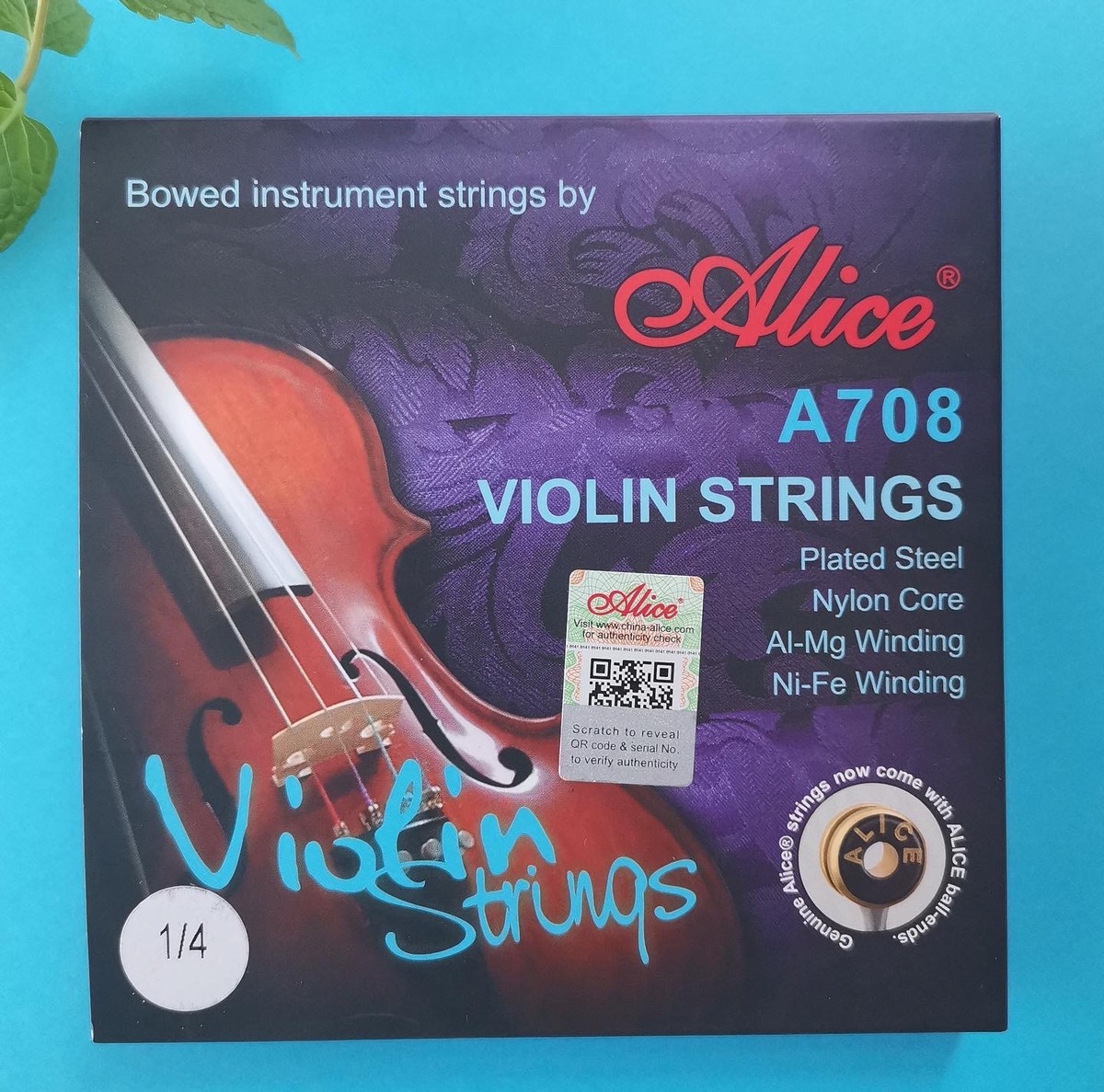 バイオリン弦 セット 4+1本 [Alice A708] 分数弦あります ナイロン | Kiyora