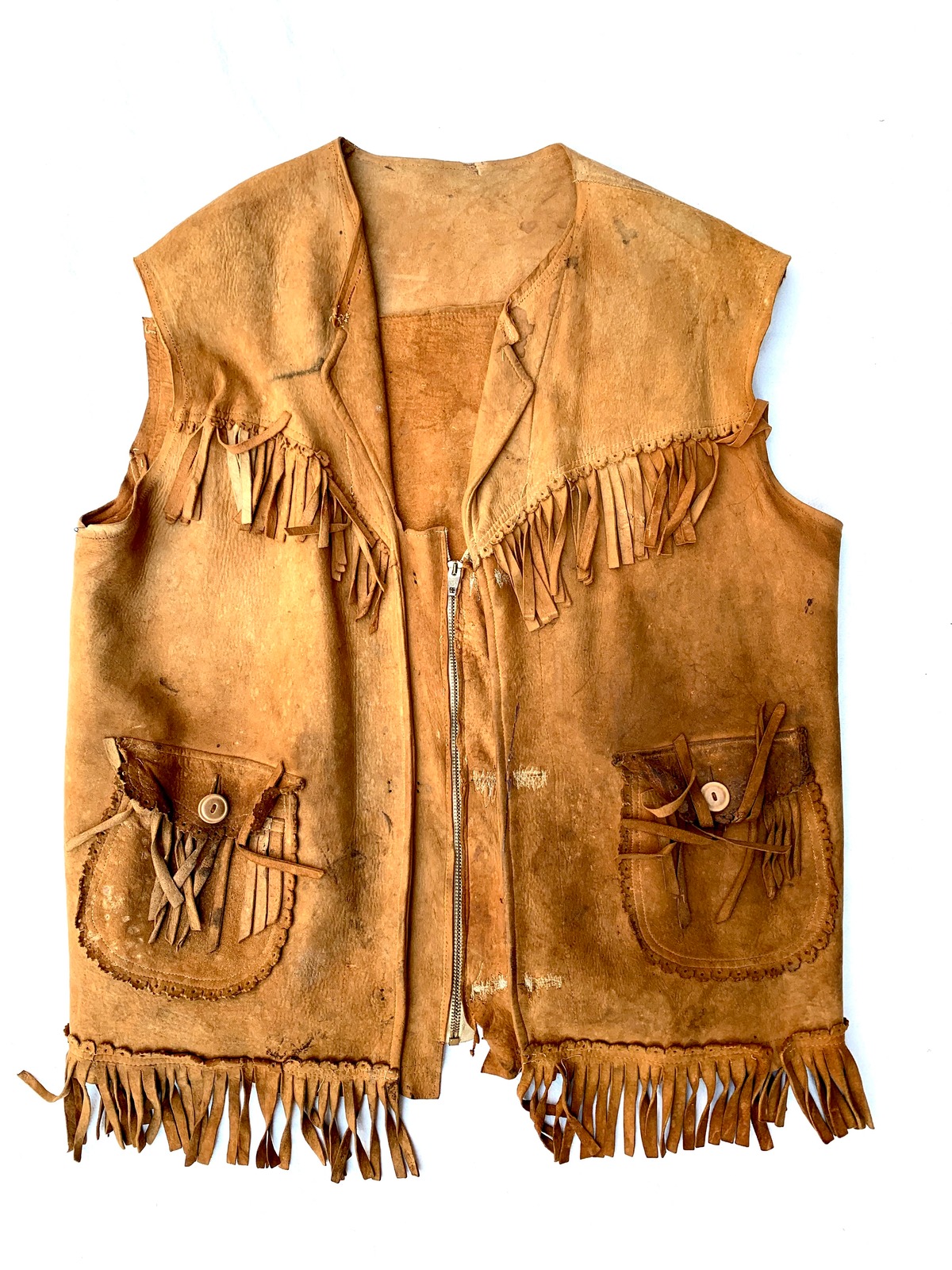 50−60‘s vintage fringe leather vest “cutoff”JUNK | KEY WEB STORE