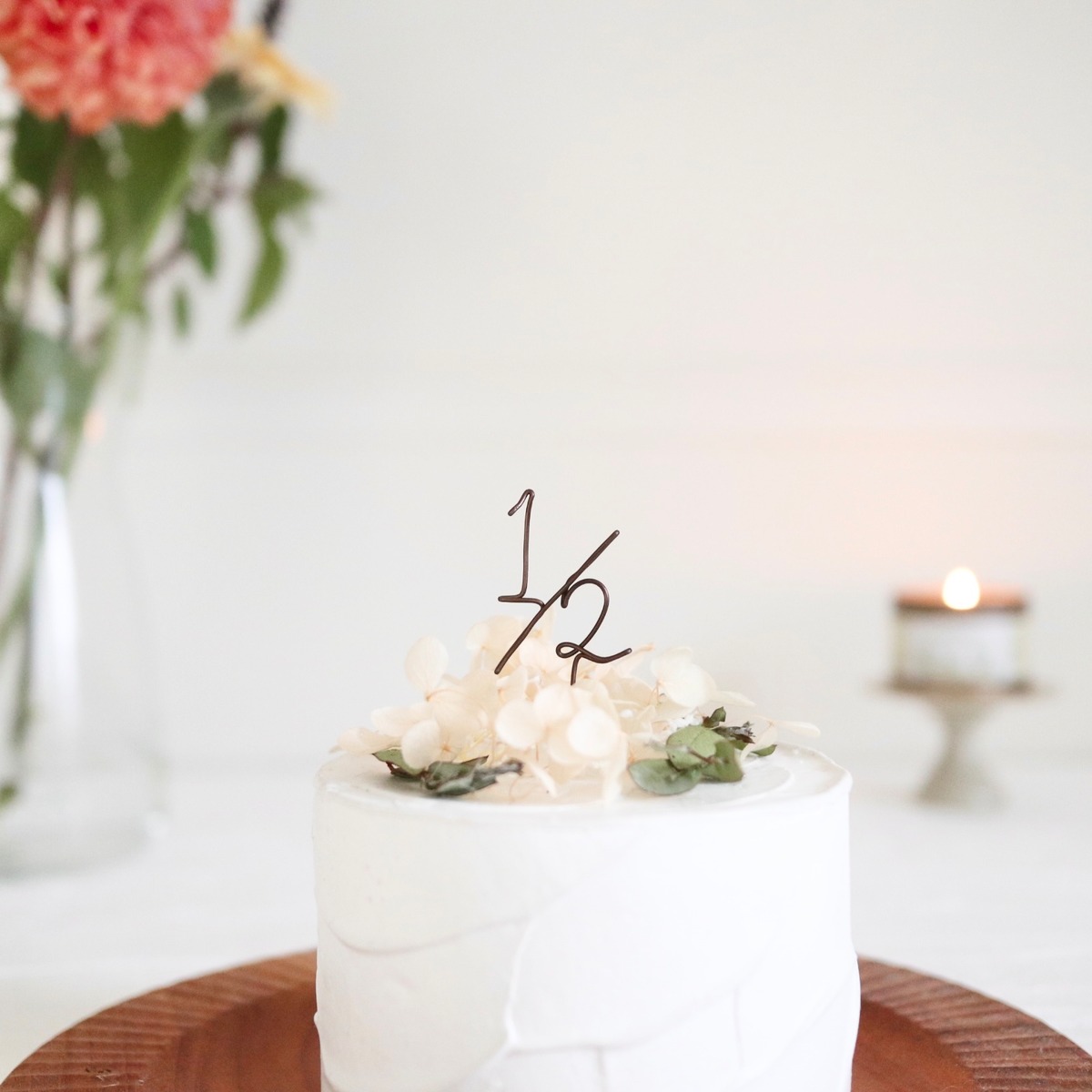 1/2 .:*ハーフバースデー ケーキトッパー | nonca-wireart