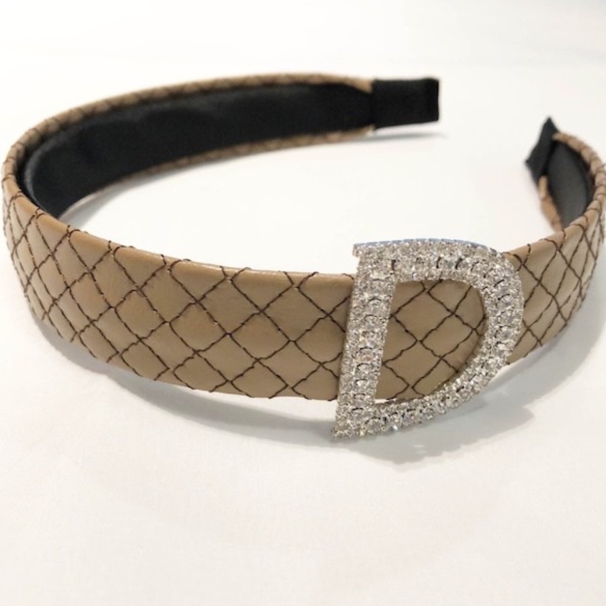 レザーカチューシャ ブラウン キルティング 太め 大人 可愛い | Ruru &Suzaku