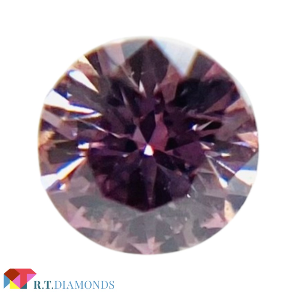 FANCY INTENSE PURPLISH PINK 0.056ct RD/RT2580/CGL | Ilovediamonds