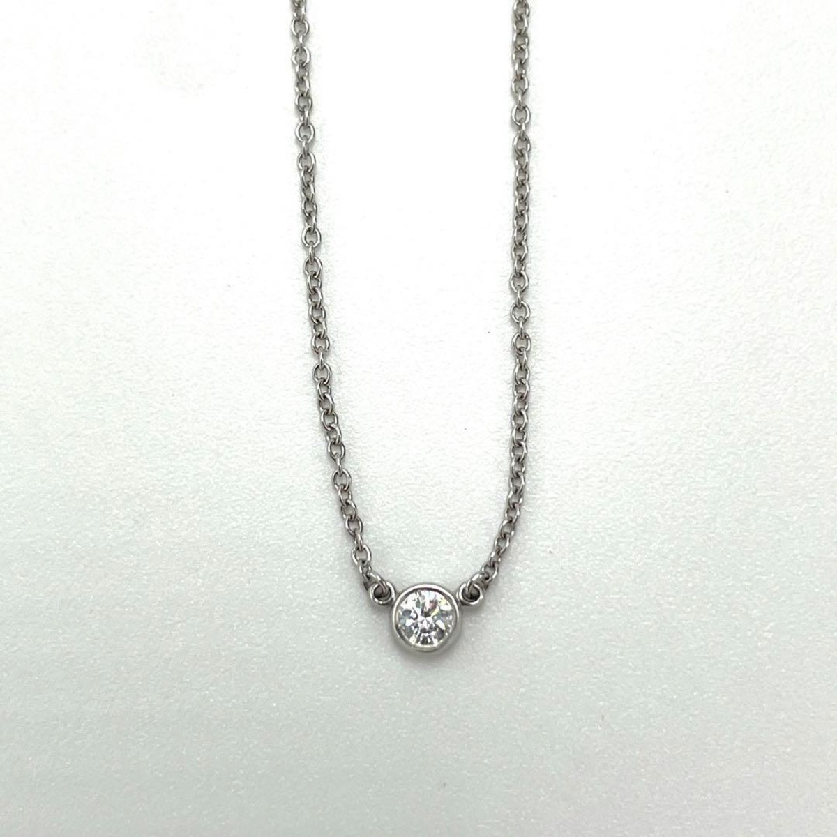 No.149 【新品同様】TIFFANY&Co. ティファニー ネックレス Pt950 ダイヤモンド バイザヤード プラチナ 1P レディース ...