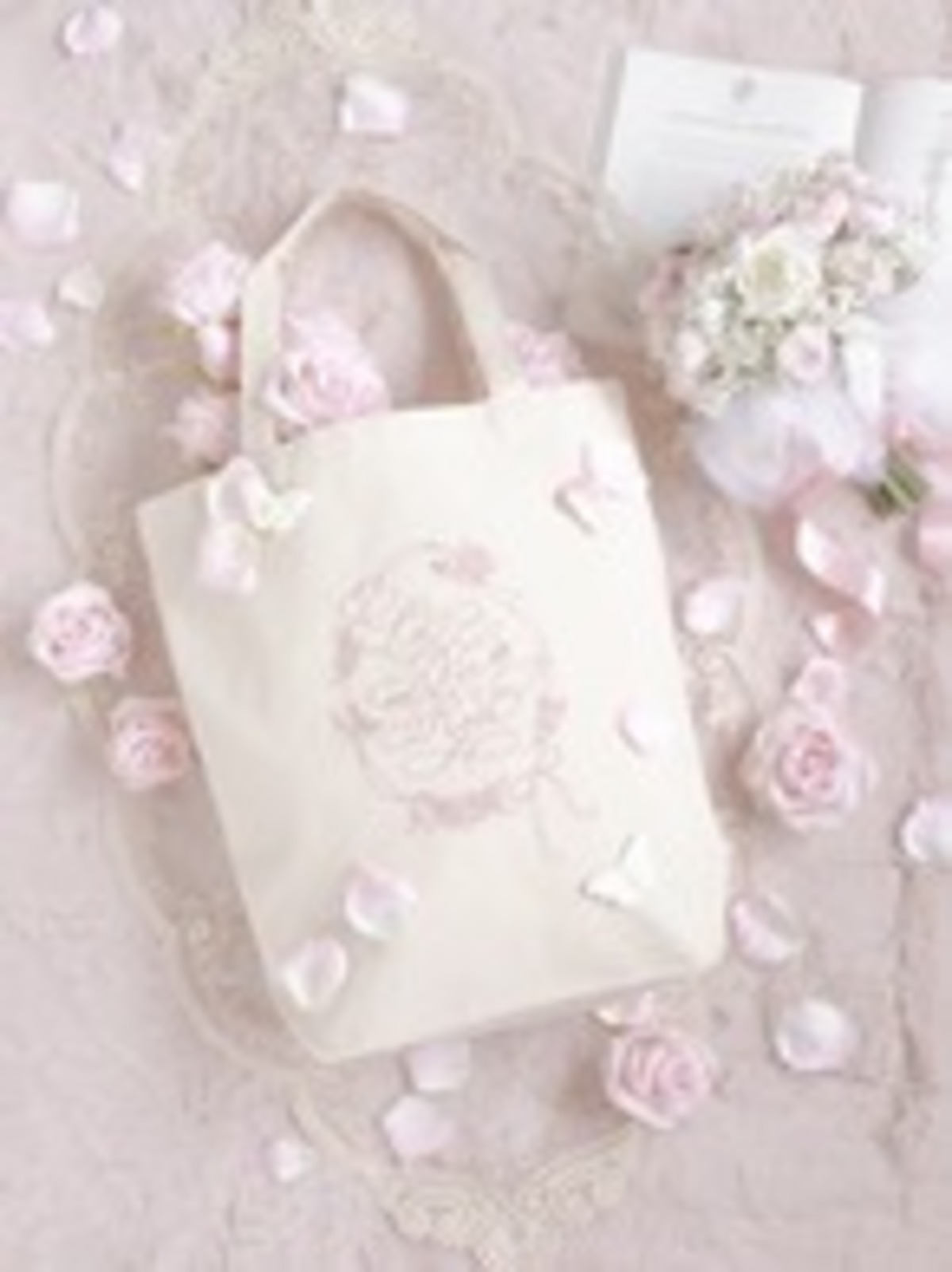 新年キャンペーン【10枚セット】WSに便利！薔薇とリボンのカリグラフィー トートバッグ | 日本リボン刺しゅう協会オンラインストア