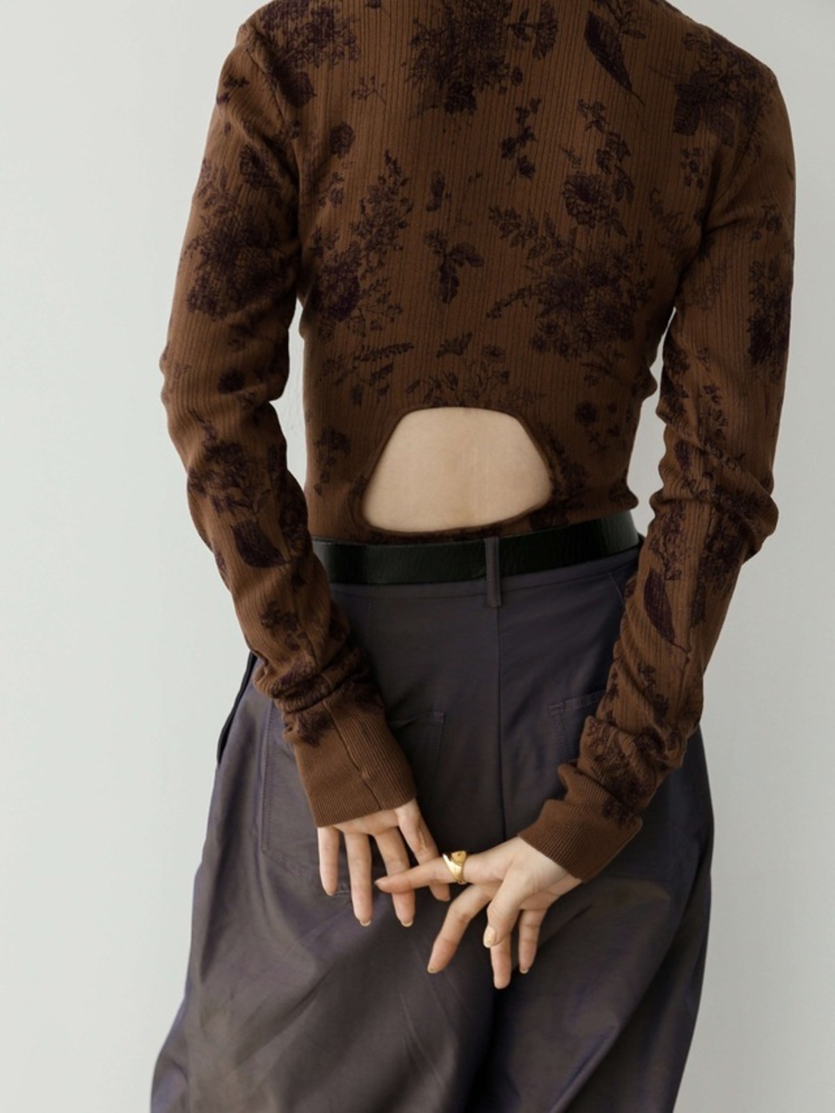 back open printed rib knit | Katrin TOKYO