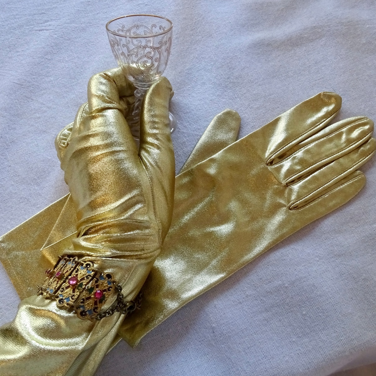 Vintage glitter long glove | loveletter