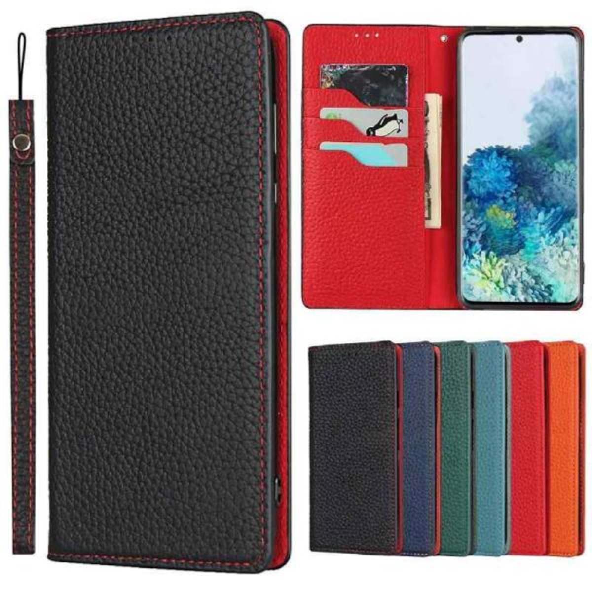 レザー Sharp Simple Sumaho 6 A201SH ケース 手帳型 BASIO active SHG09 ケース 本革 ...