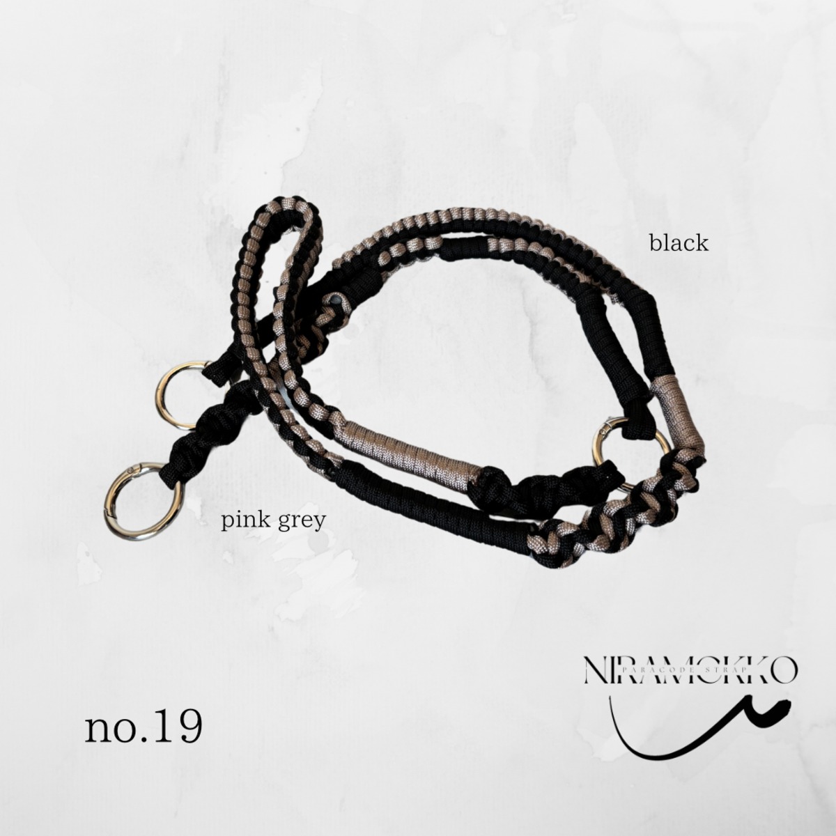 2way【no.19】black×pink gray | NIRAMEKKO