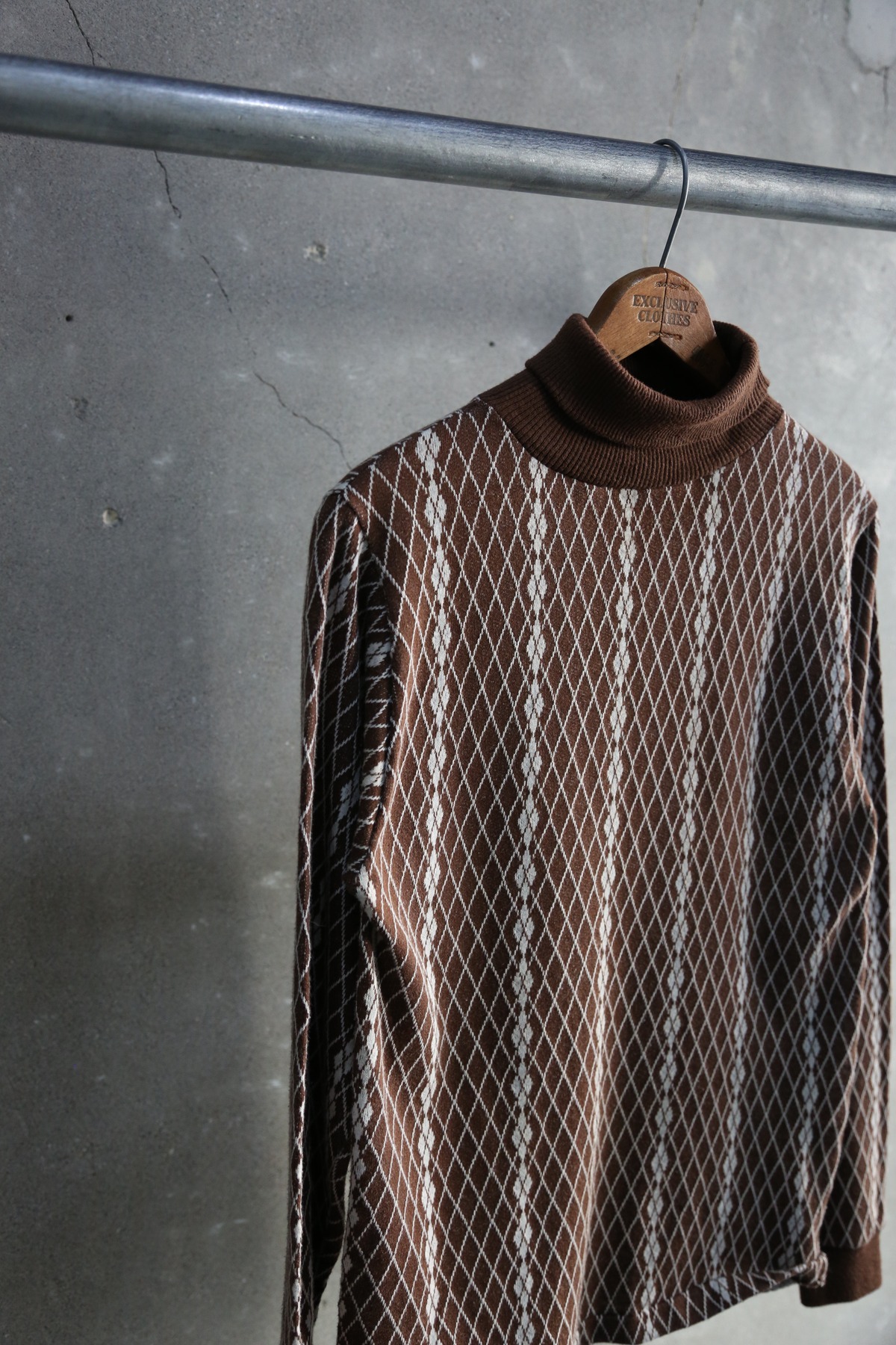 70s【Donmoor】Jacquard Turtle Neck Knitsew | the Holic vintage clothing