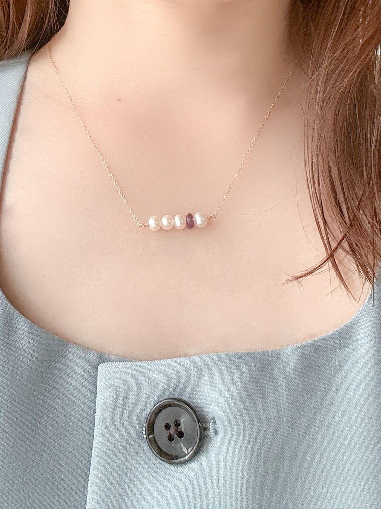 Step 3｜Birth Lights｜アメジスト＆パールのネックレス（2月誕生石） | LUCENT (ルーセント)