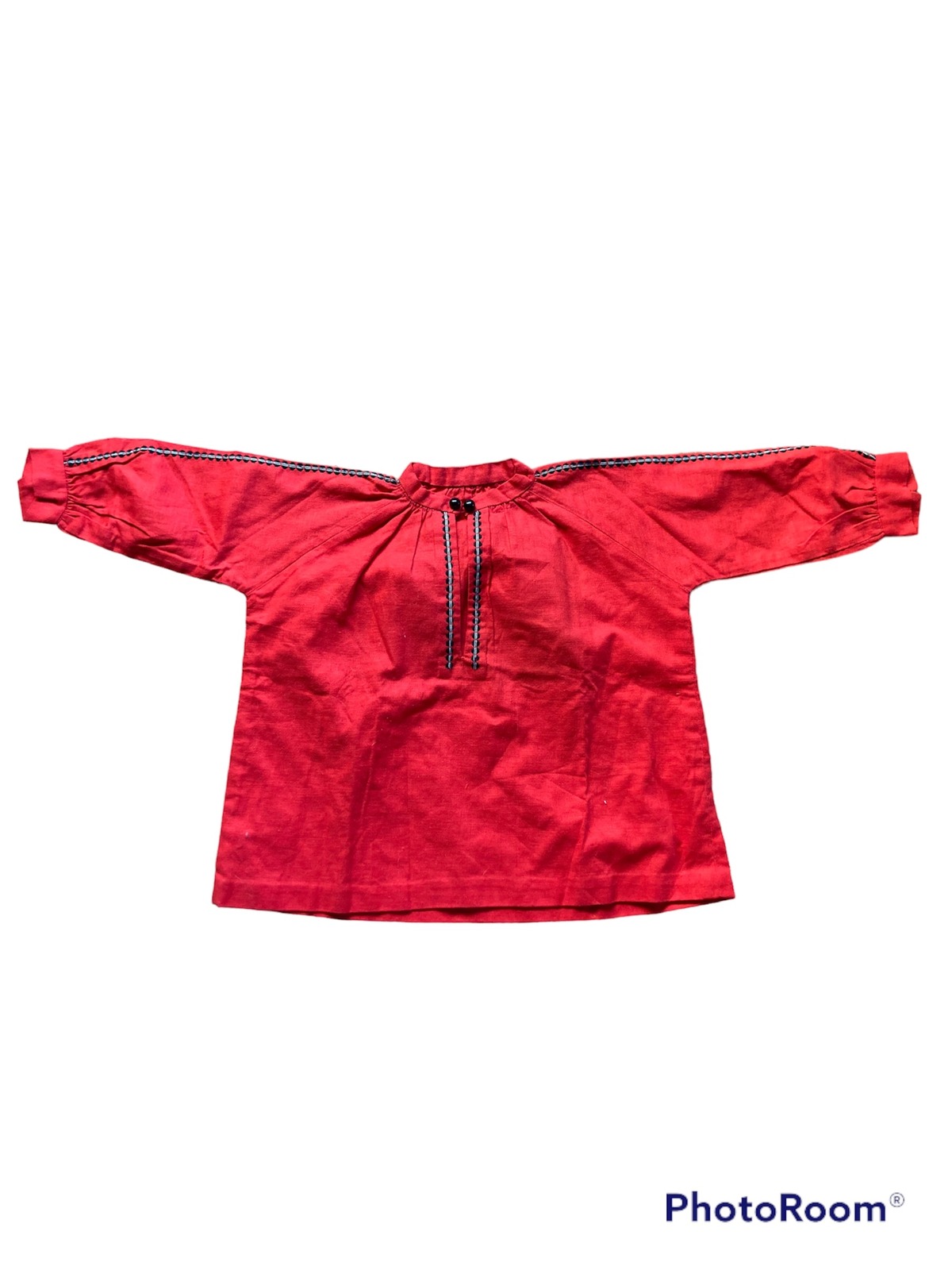 ドット刺繍デザインキッズコットンスモッグ | pechka