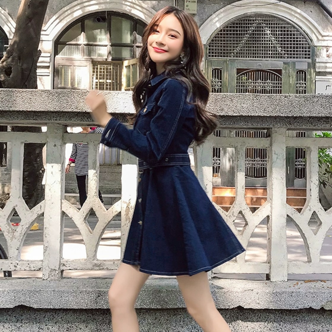 ワンピース Aライン シャツワンピース レディース 女性 長袖 ロング丈