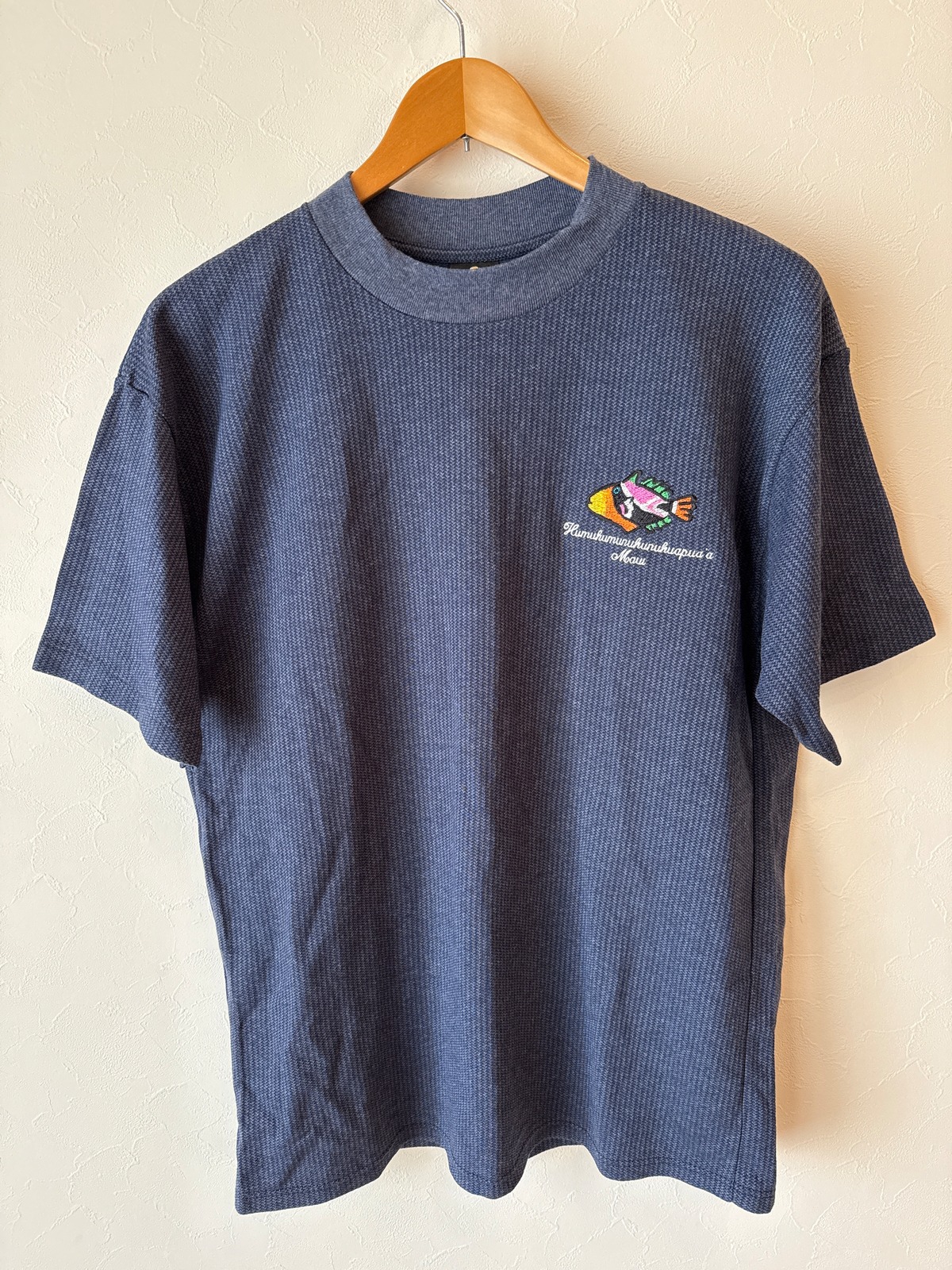 H.L.MILLER GOLD USA製 ワッフルTシャツ L ダークブルー 魚ワッペン | clumsy nomad store