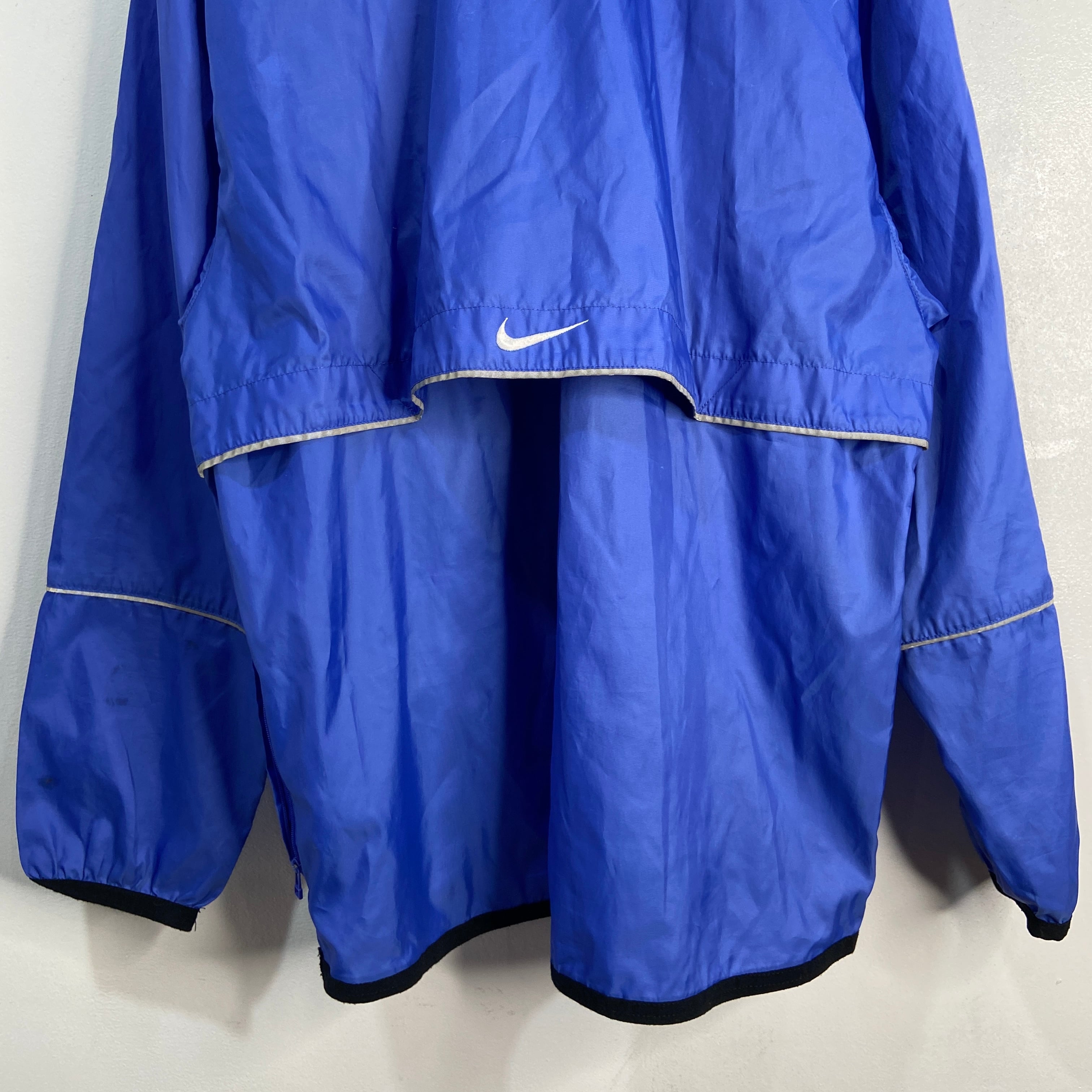送料無料』NIKE ハーフジップナイロンジャケット 90s M ブルー 送料無料』NIKE ハーフジップナイロンジャケット 90s M ブルー