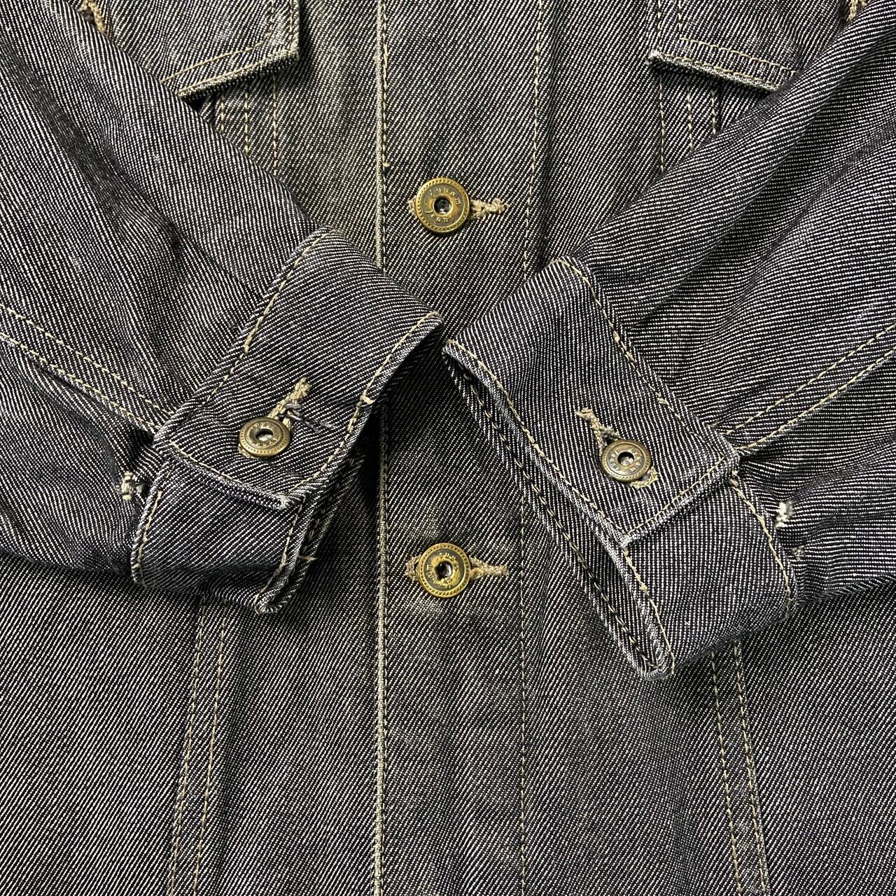 DYNAM JEANS ブラックデニムジャケット グレーデニム メンズXL相当 古着 ユーロ ヴィンテージ VINTAGE【デニムジャケット ...