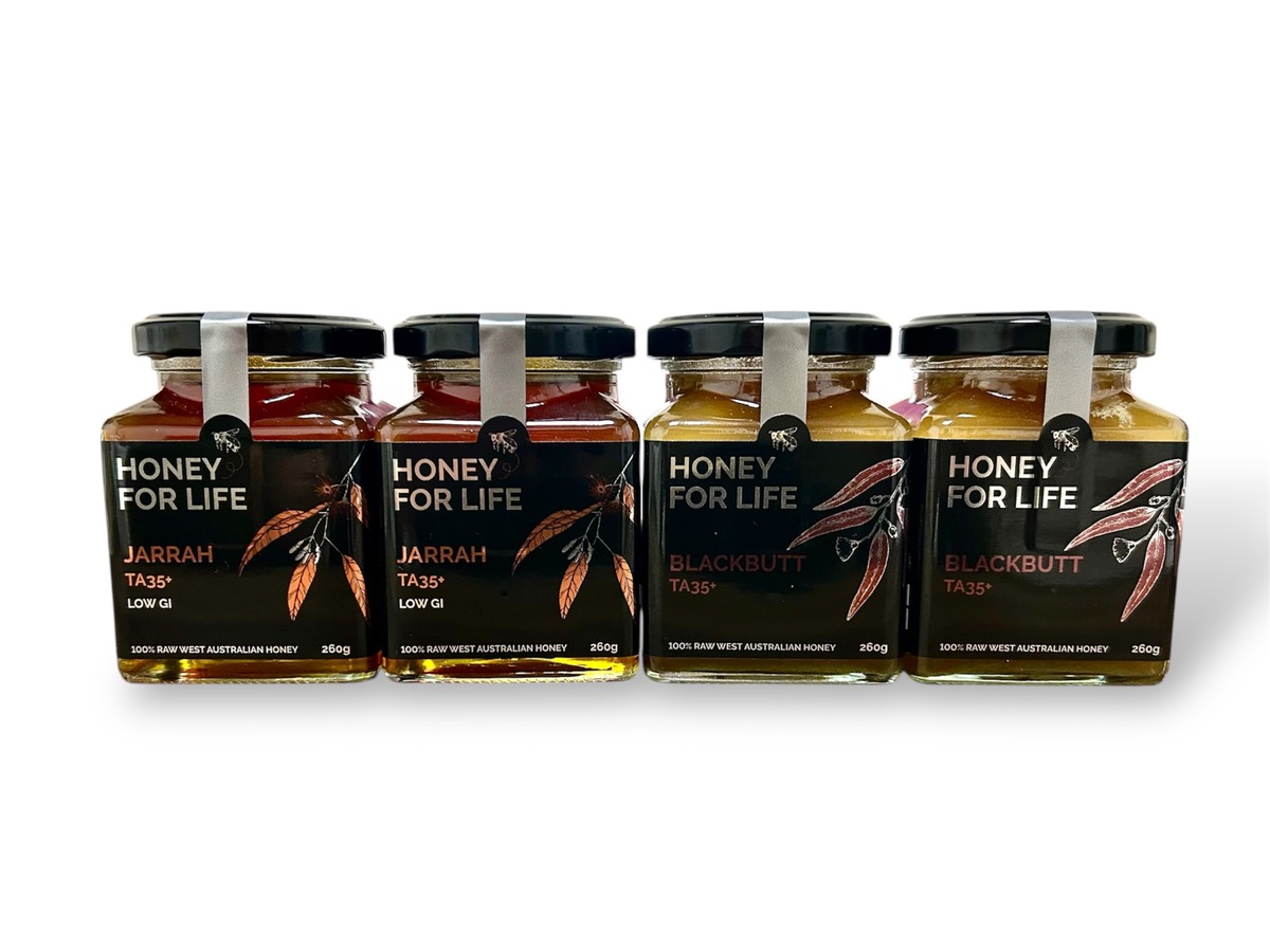 【HFL】4個セット ジャラJarrah 260g×2＆ブラックバットBlackbutt 260g×2 | Hirari オーガニックはちみつ