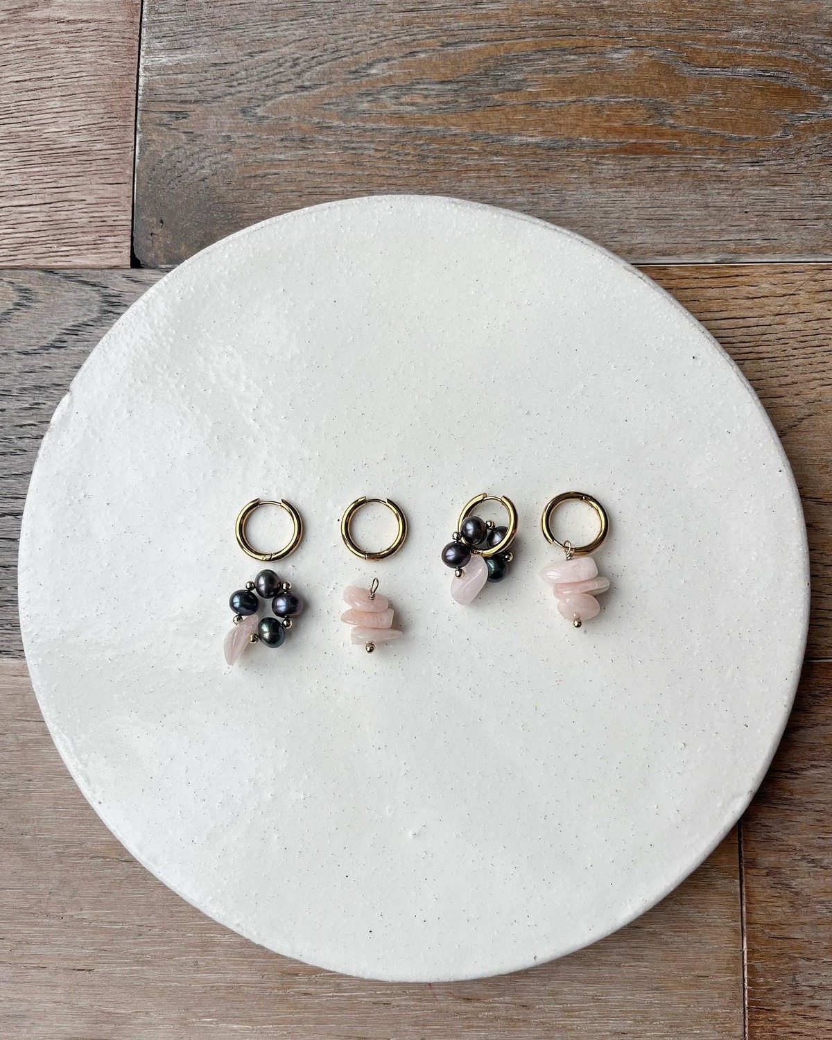 pink ️gray hoop pierce | laugh