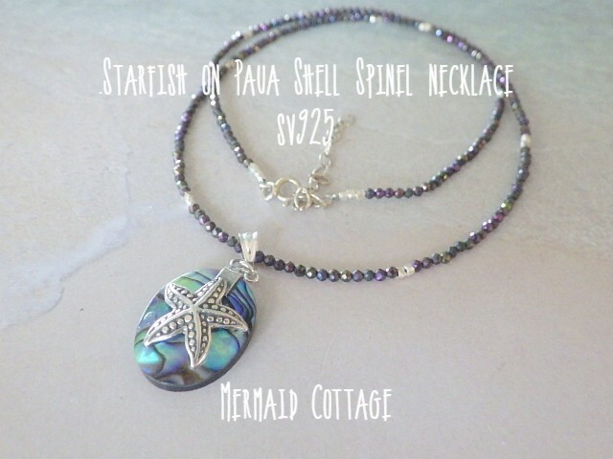 *sv92*Starfish on Paua Shell Spinel necklace ☆3WAY！☆スピネルネックレス | Mermaid ...