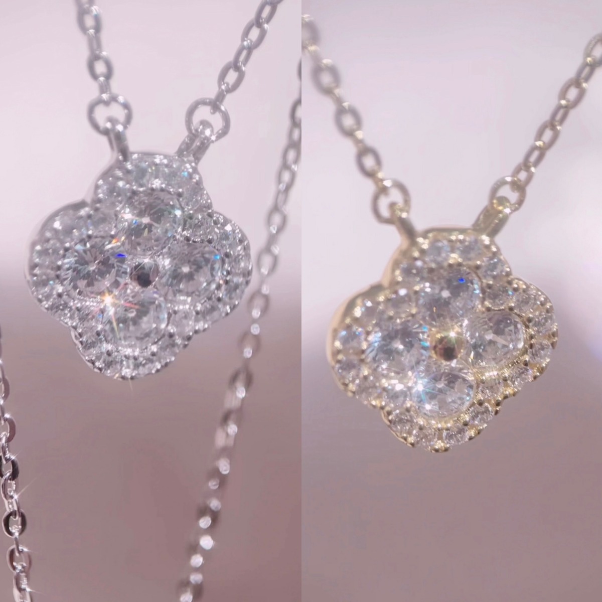 crystal clover necklace | shellmii