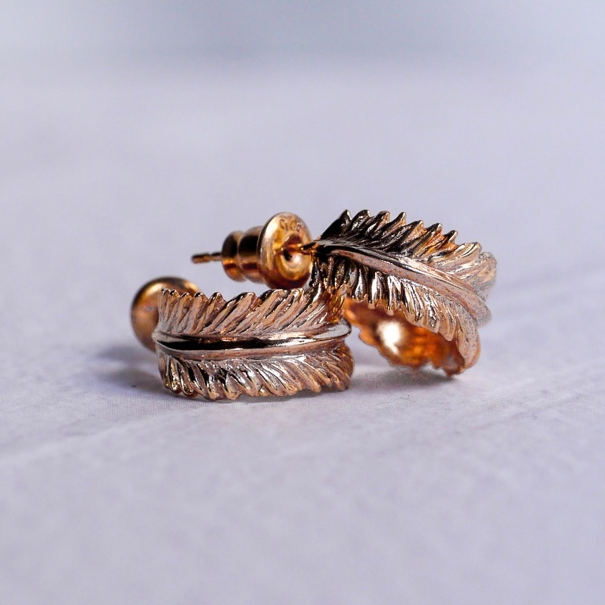フェザーピアス Silver925 Pink Gold Plating | Ai Kaminaga - New Native Jewelry
