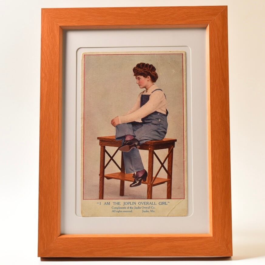 1900 s Antique Joplin Overall Girl Post Card 1 Button Works Store 1900-s-antique-joplin-overall-girl-post-card-1-button-works-store