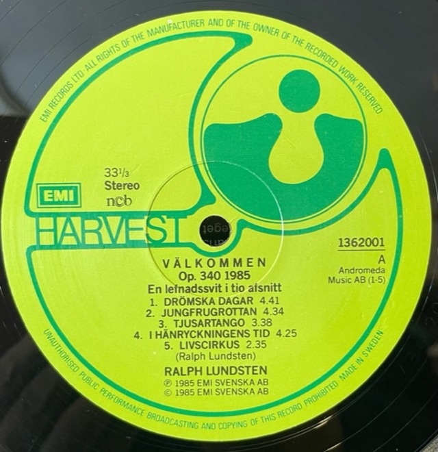 RALPH LUNDSTEN "VALKOMMEN" LP | EAD RECORD