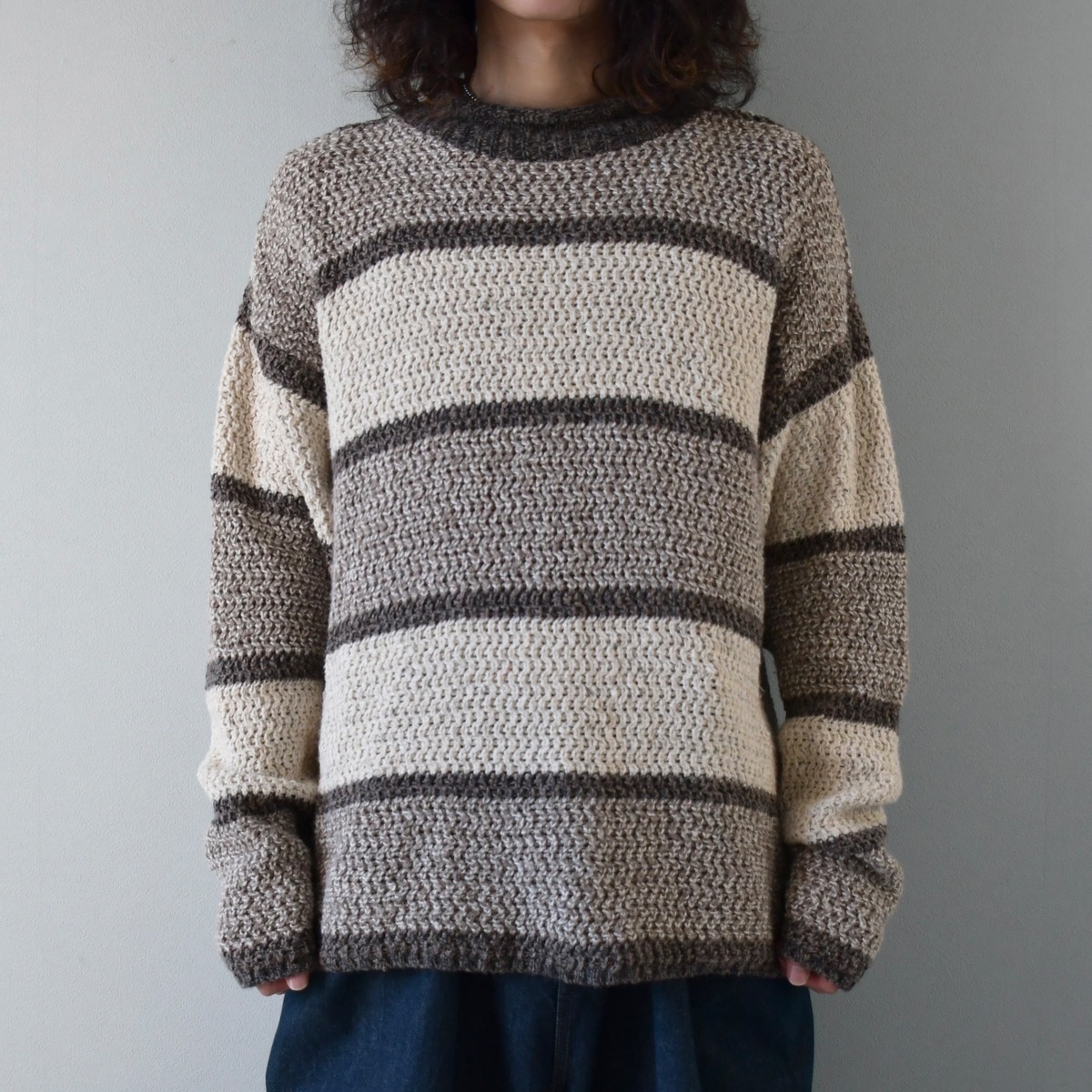 80s-90s multi border knit | natume