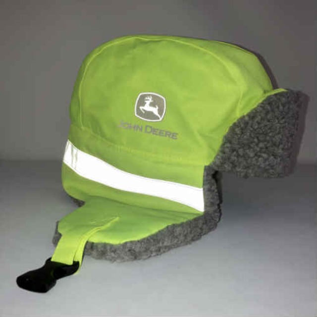 John Deere High Vis Trapper Hat ジョン ディアー ハイビストラッパー ハット イエロー トラクター 耕運機 ...