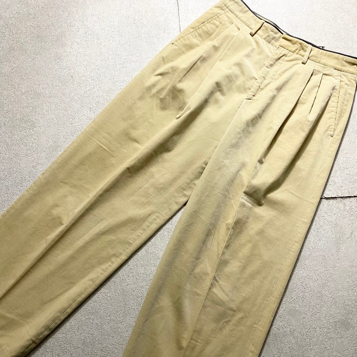 vintage HERMES leather trimming corduroy pants | NOIR ONLINE